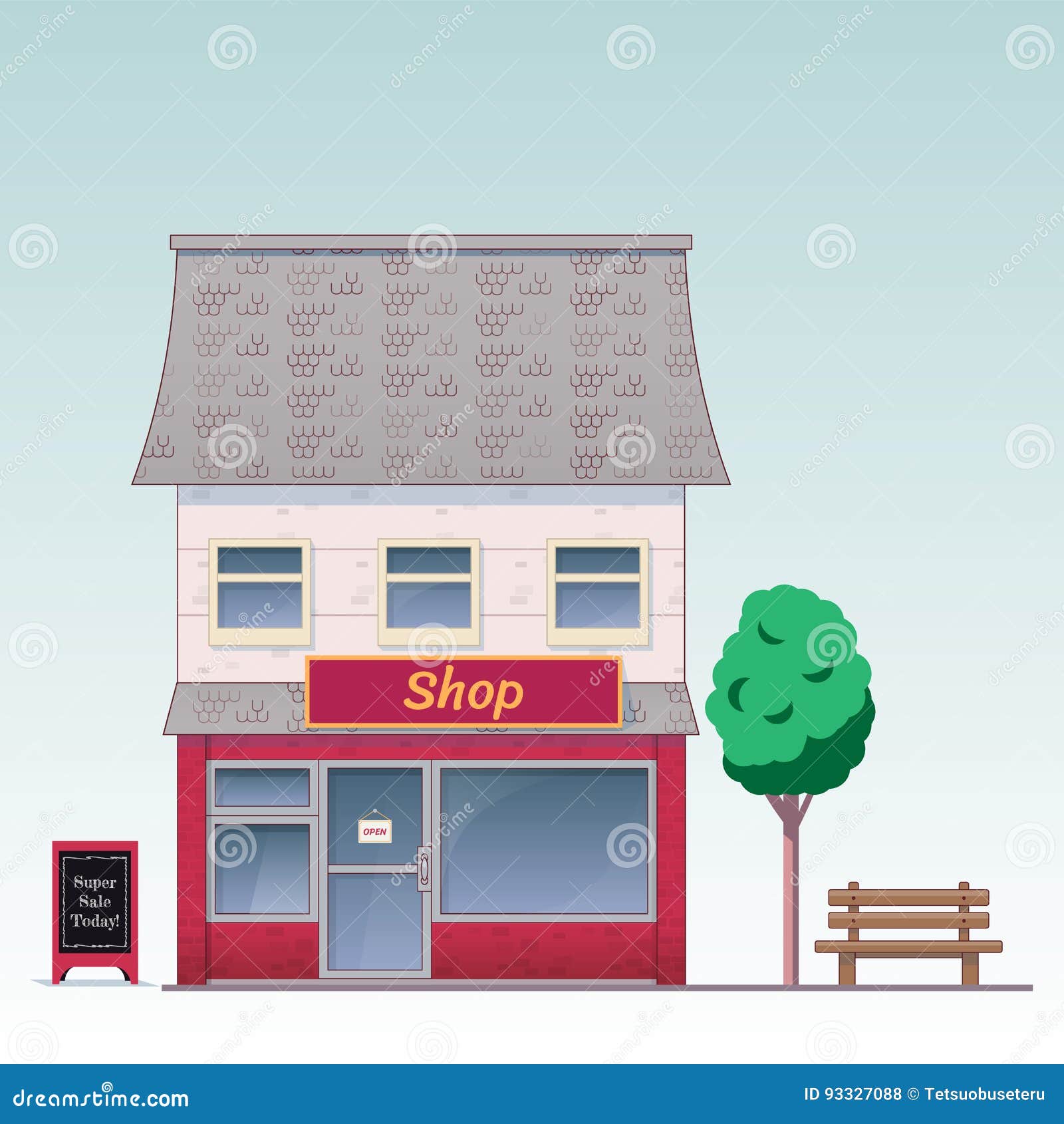 Shop Front stock vector. Illustration of commerce, front - 93327088