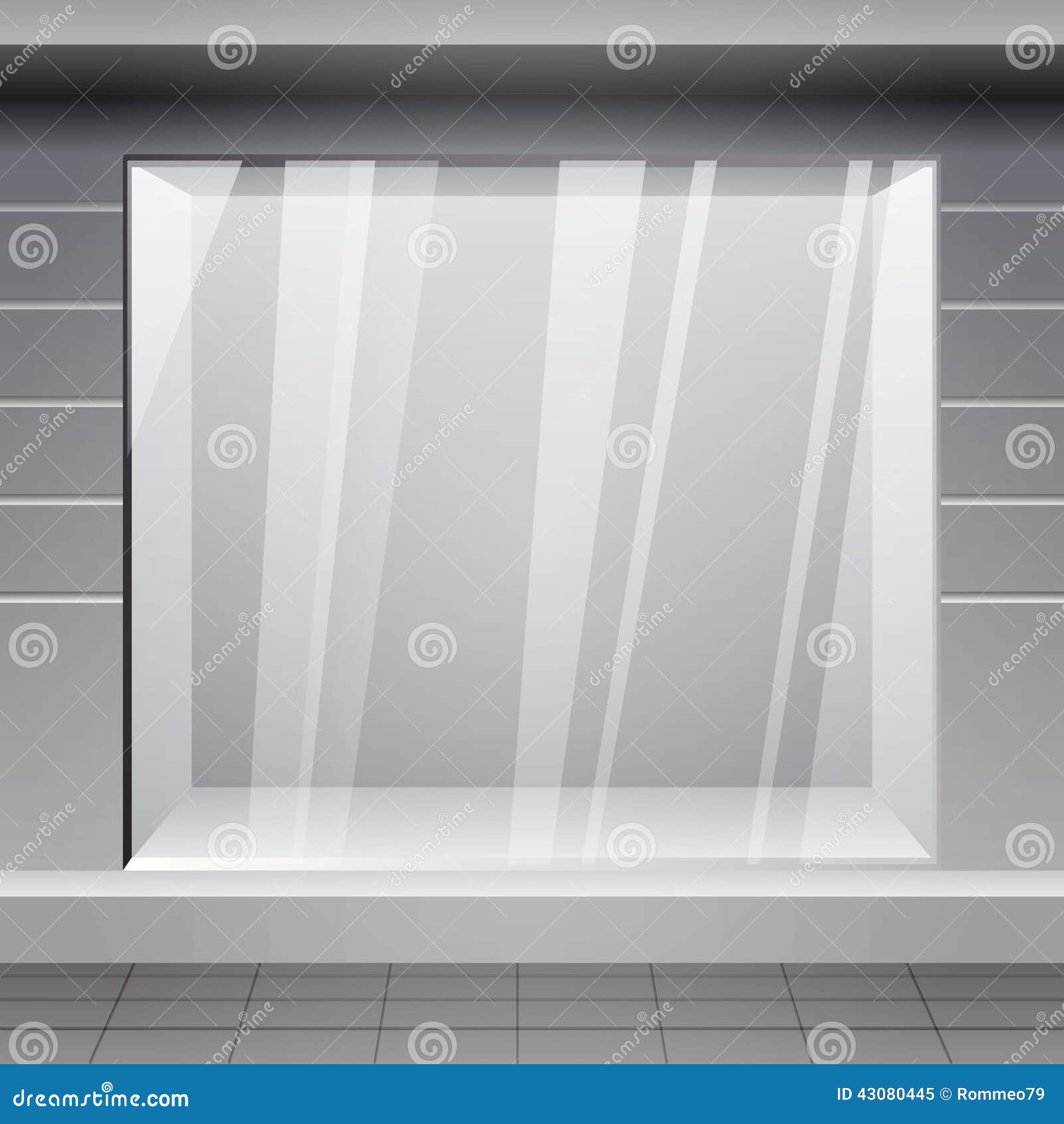 Shop Front. Exterior Horizontal Windows Empty Stock Illustration ...