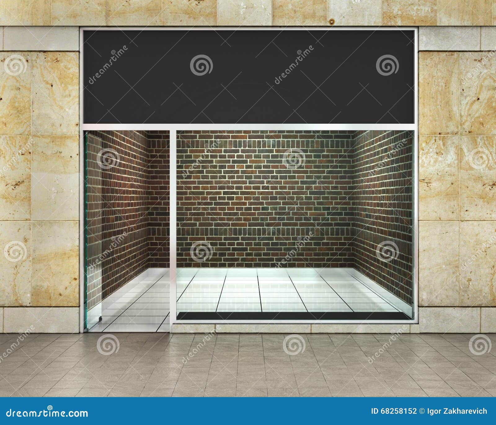 Shop Front. Exterior Horizontal Windows Empty Stock Photo - Image of ...