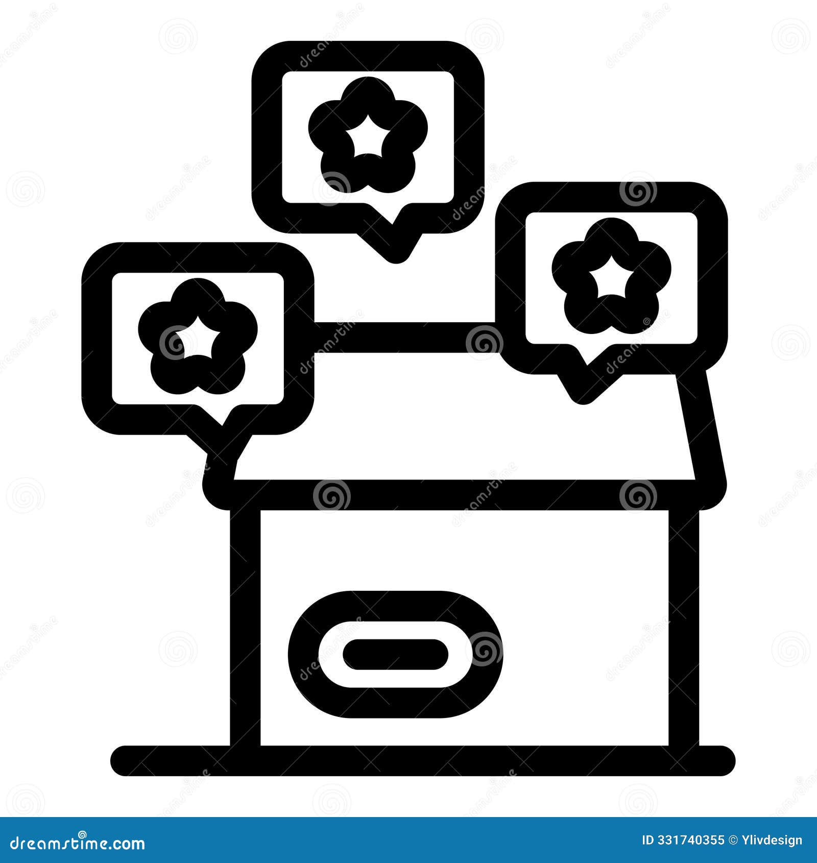 Shop Getting Positive Feedback with Star Icons in Speech Bubbles Stock ...