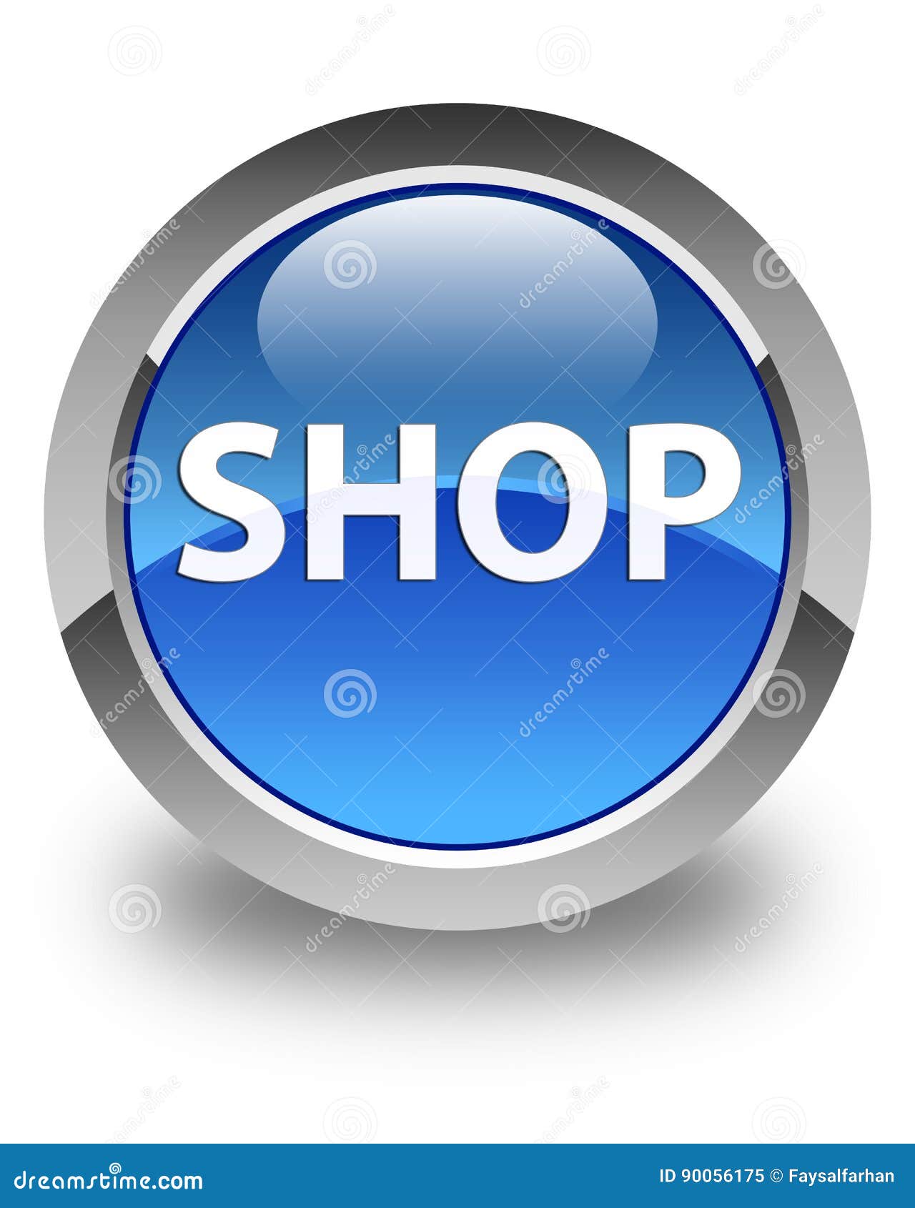 Shop Glossy Blue Round Button Stock Illustration - Illustration of ...