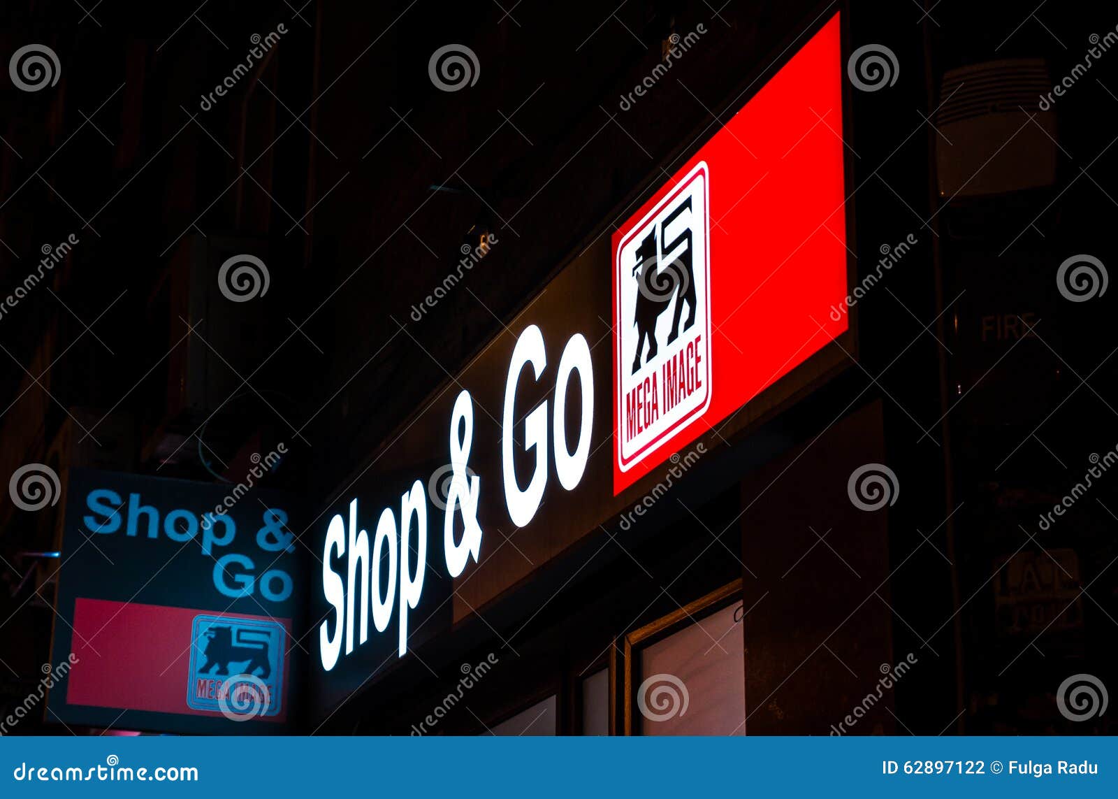 Shop and go by mega image editorial photography. Image of financial ...