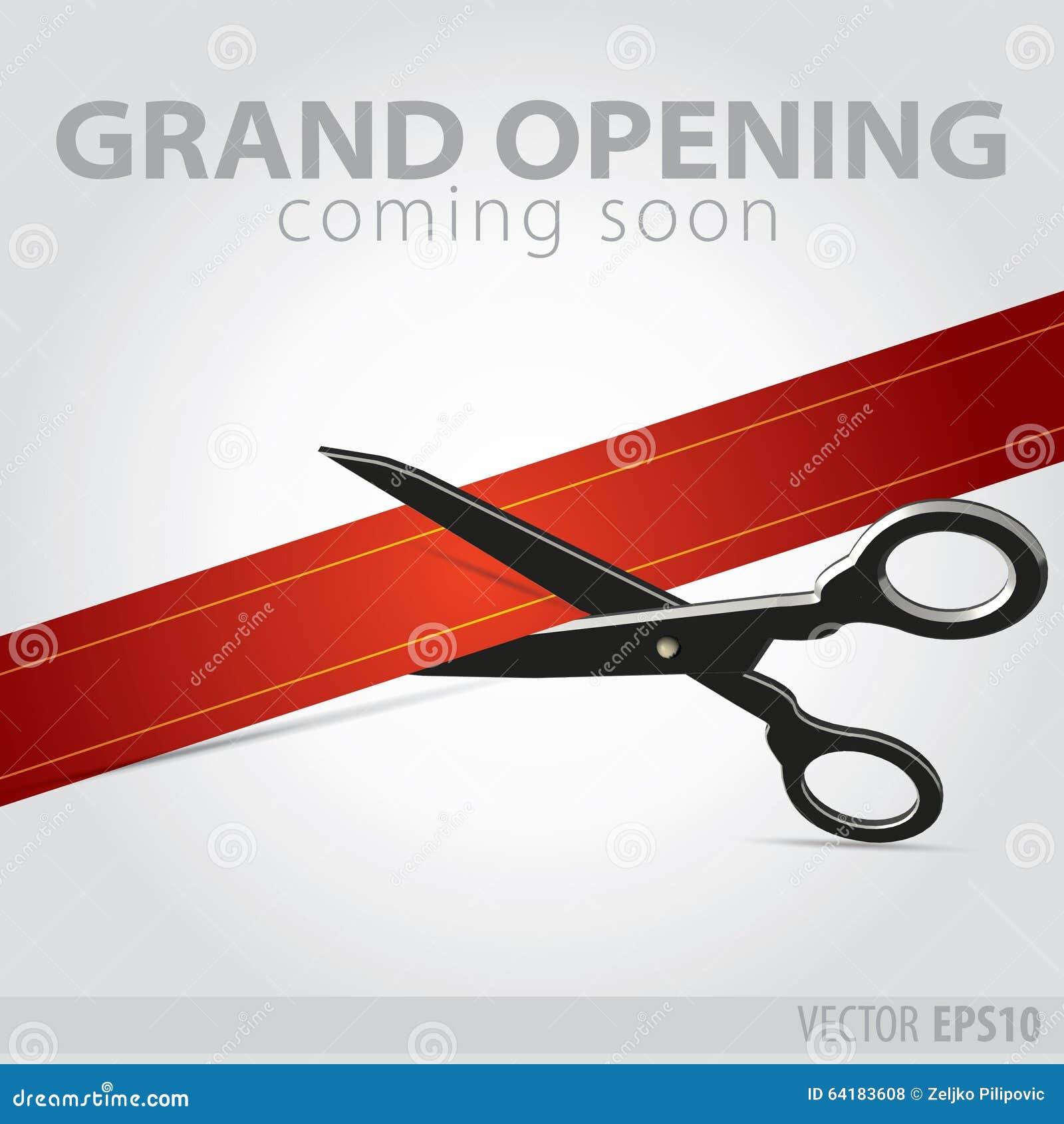Shop Grand Opening - Cutting Red Ribbon Stock Vector - Illustration of ...