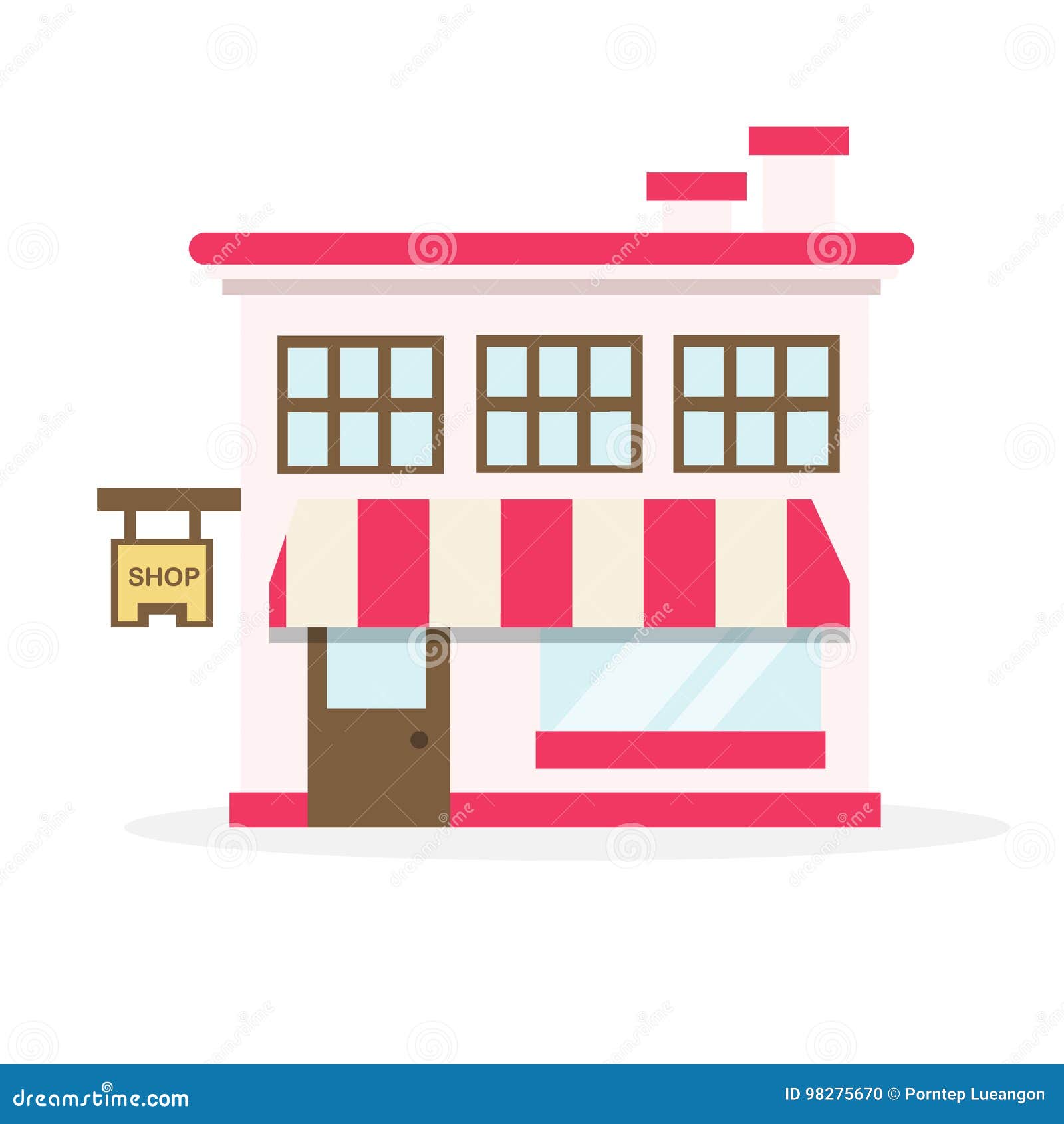 Shop House Flat Design Vector Stock Vector - Illustration of concept ...
