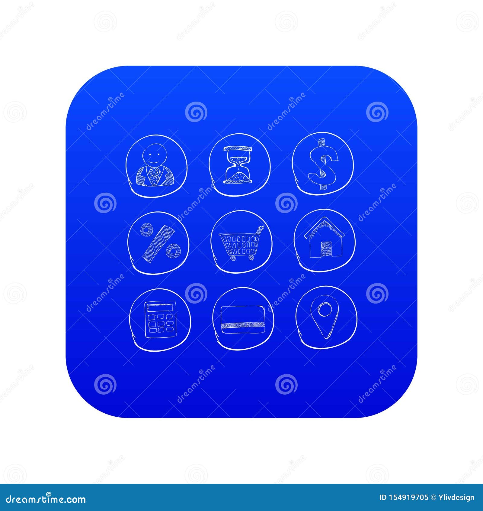 Shop icon blue vector stock vector. Illustration of sign - 154919705