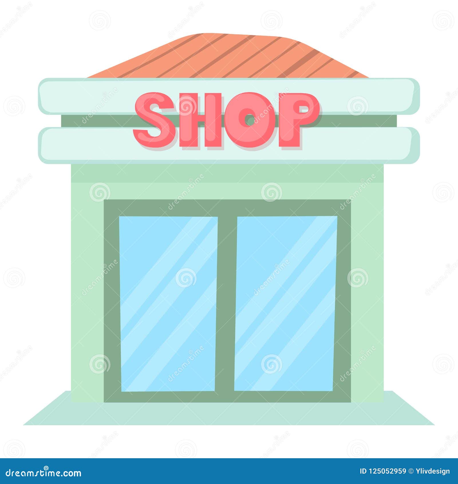 Shop icon, cartoon style stock illustration. Illustration of frontdoor ...