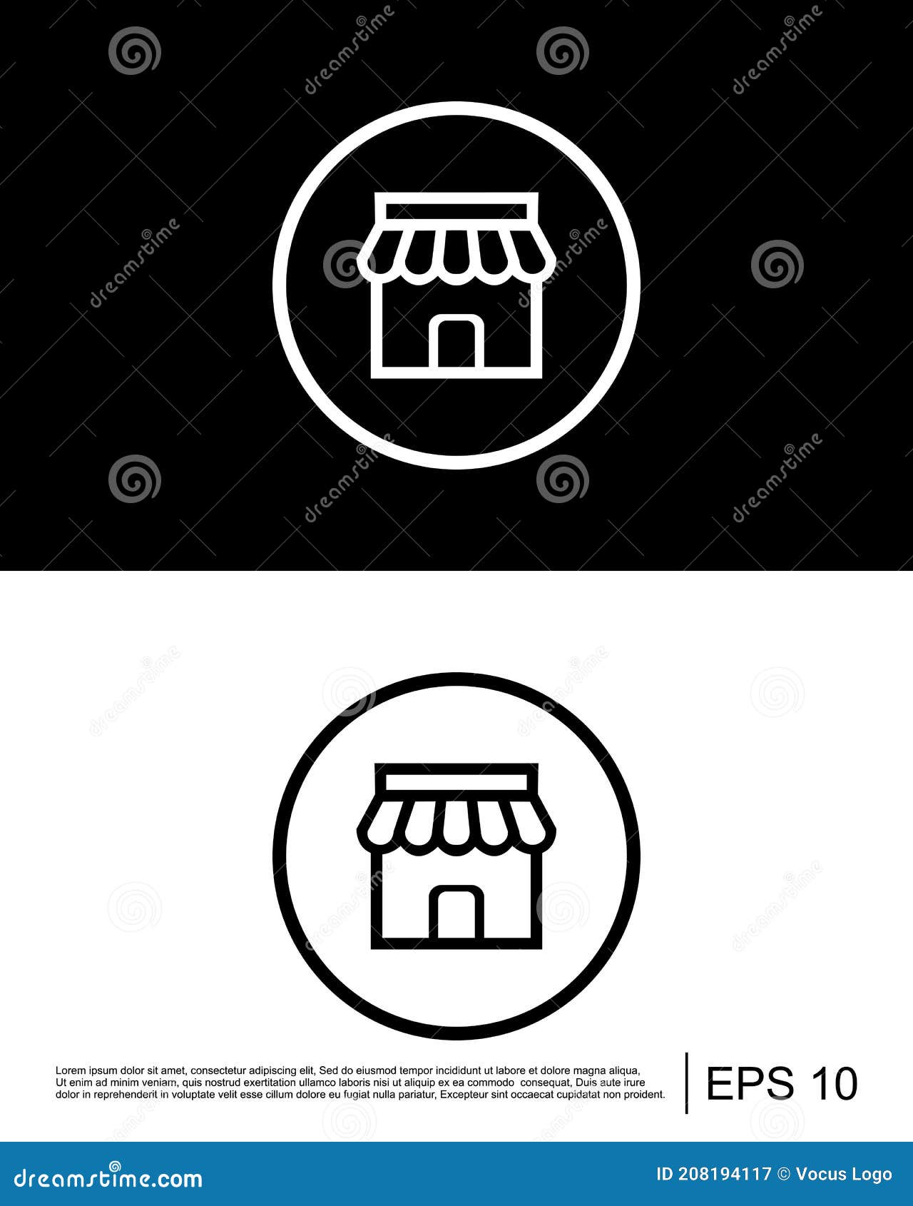 Shop icon logo vector stock illustration. Illustration of label - 208194117