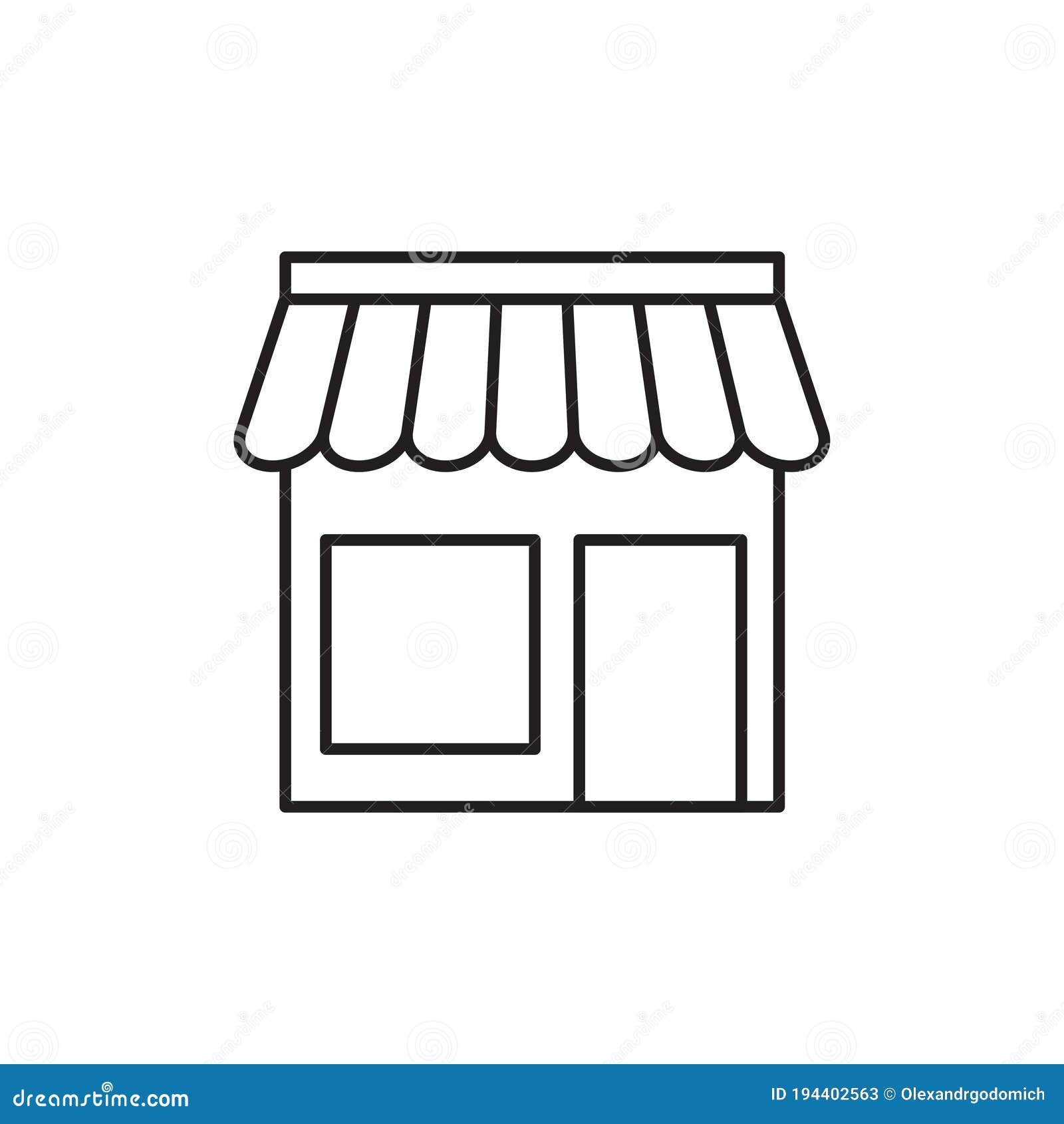Shop Icon in Outline Style Vector in Flat Style Stock Vector ...
