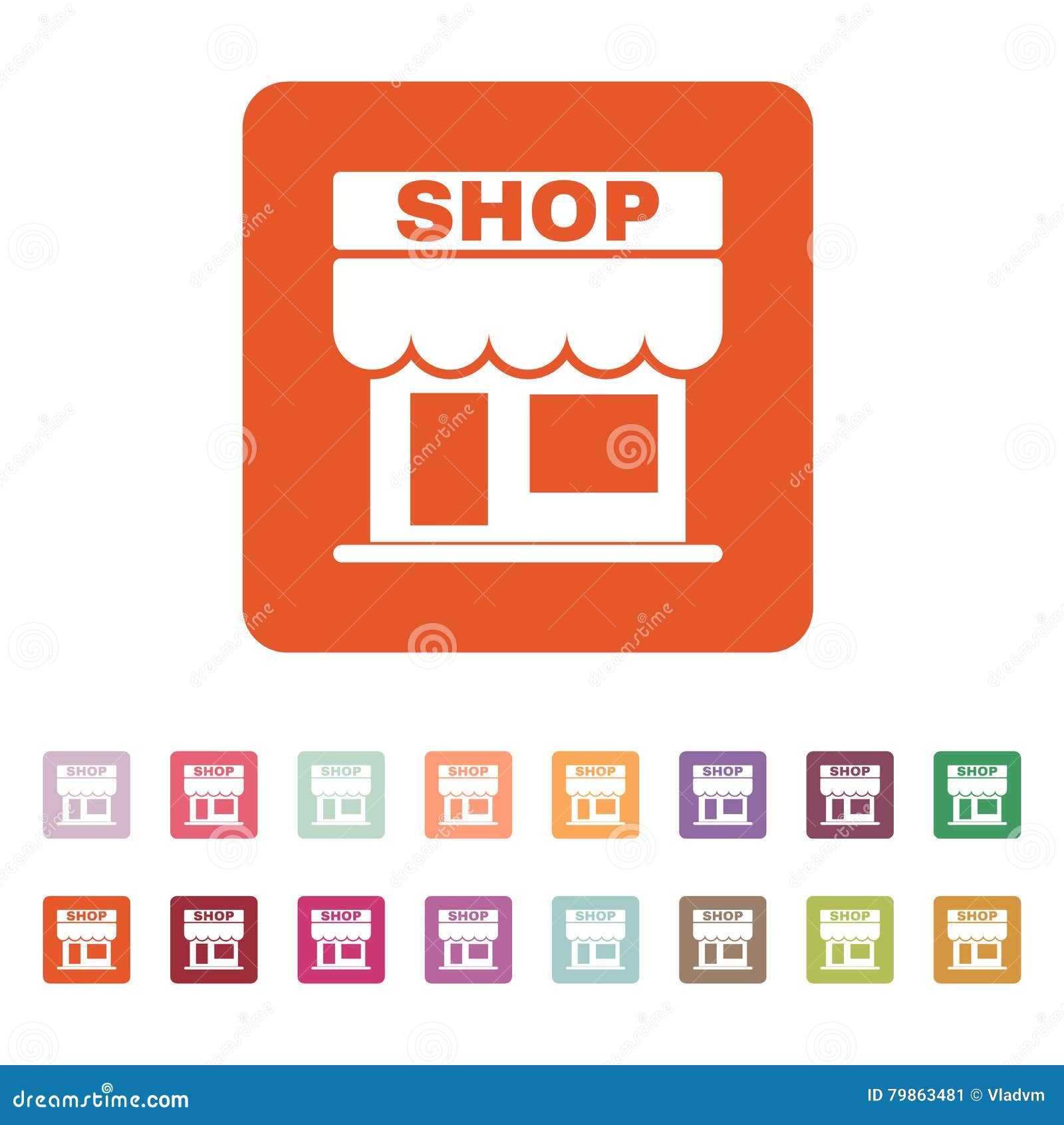 The Shop Icon. Store Symbol Stock Vector - Illustration of open, sign ...