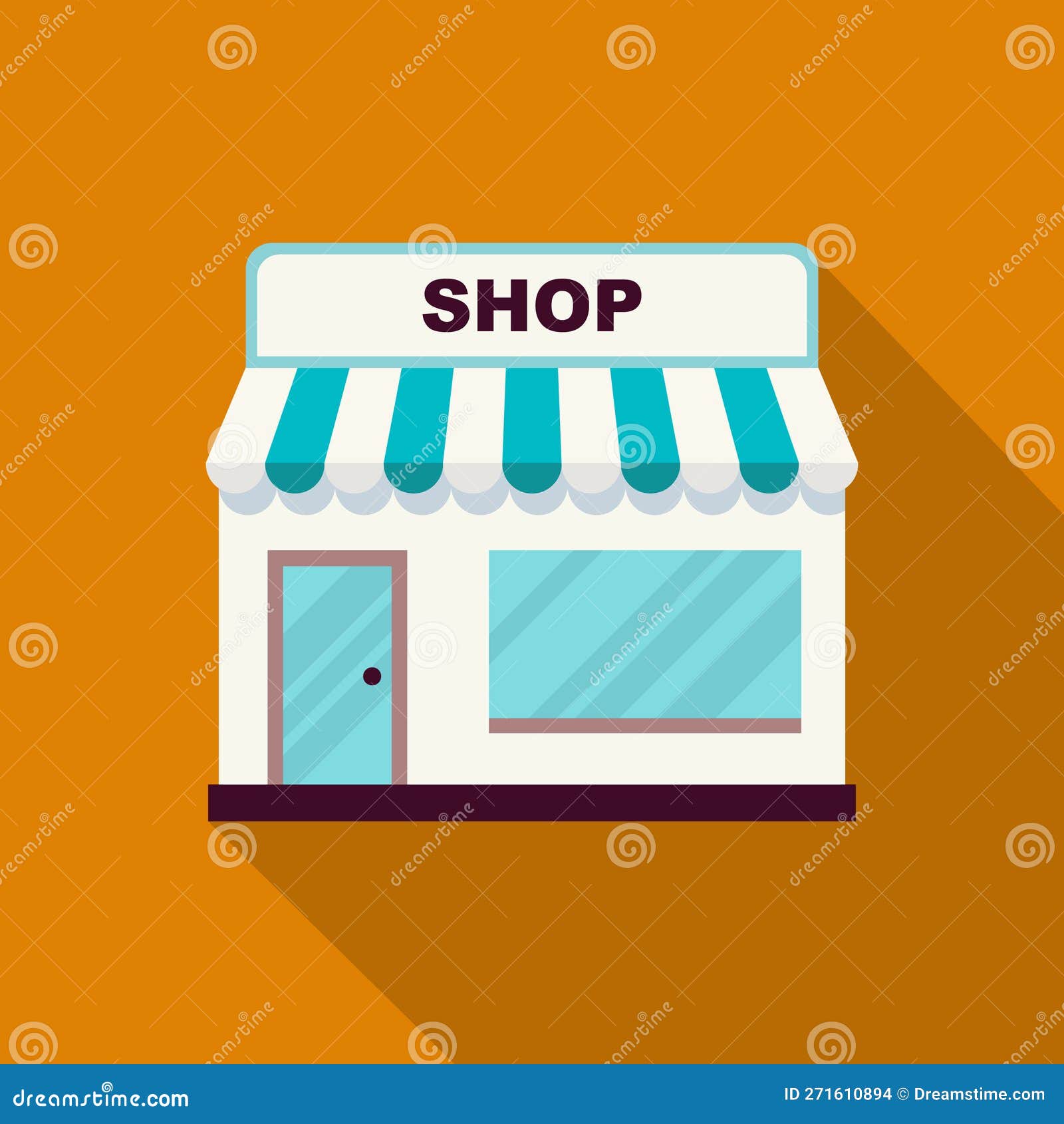 Shop Icon on a White Background. Flat Design Stock Vector ...