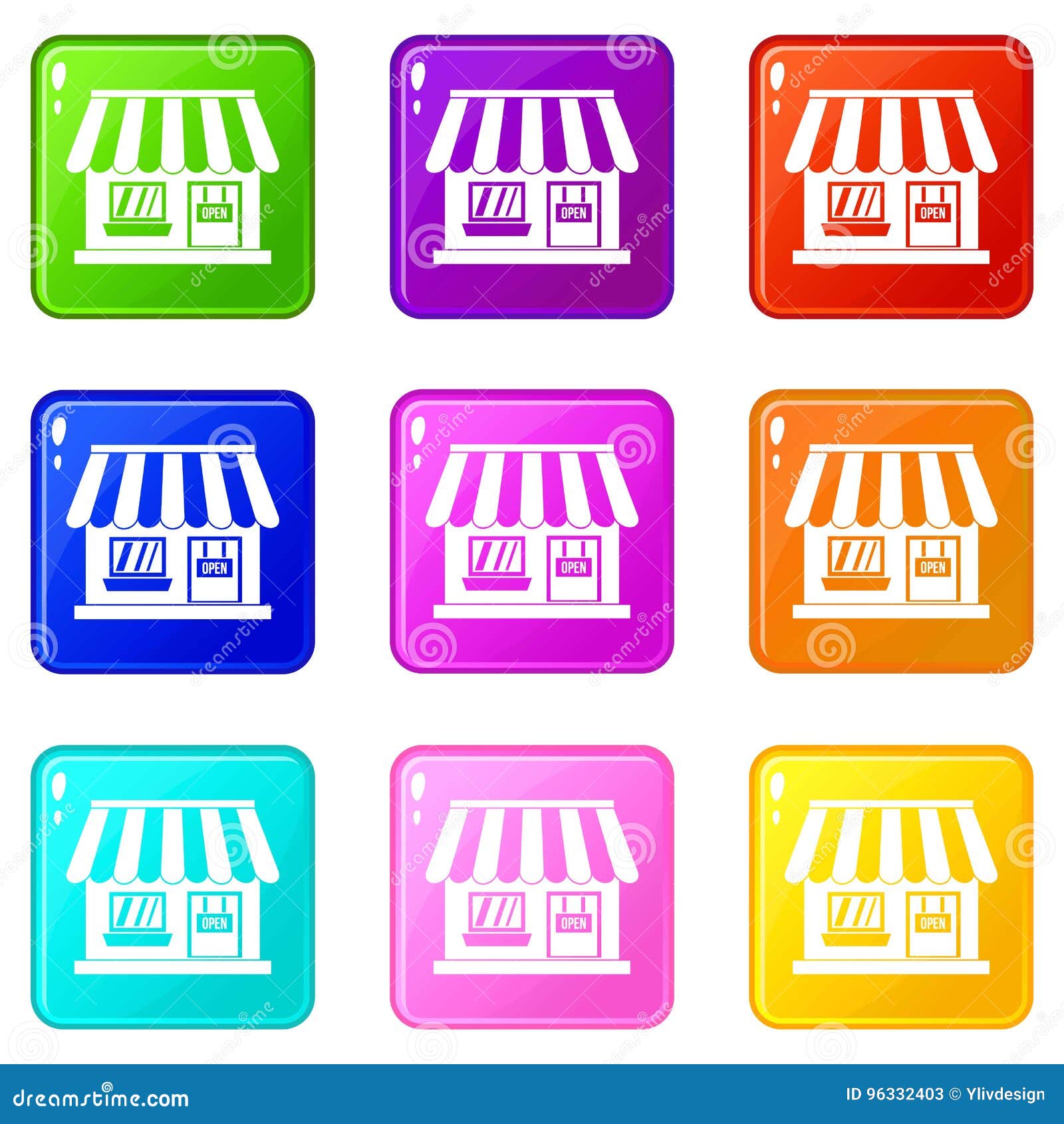 Shop icons 9 set stock vector. Illustration of purchase - 96332403