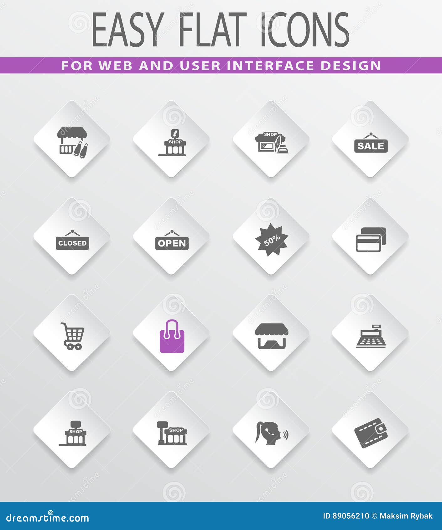 Shop icons set stock vector. Illustration of icon, online - 89056210