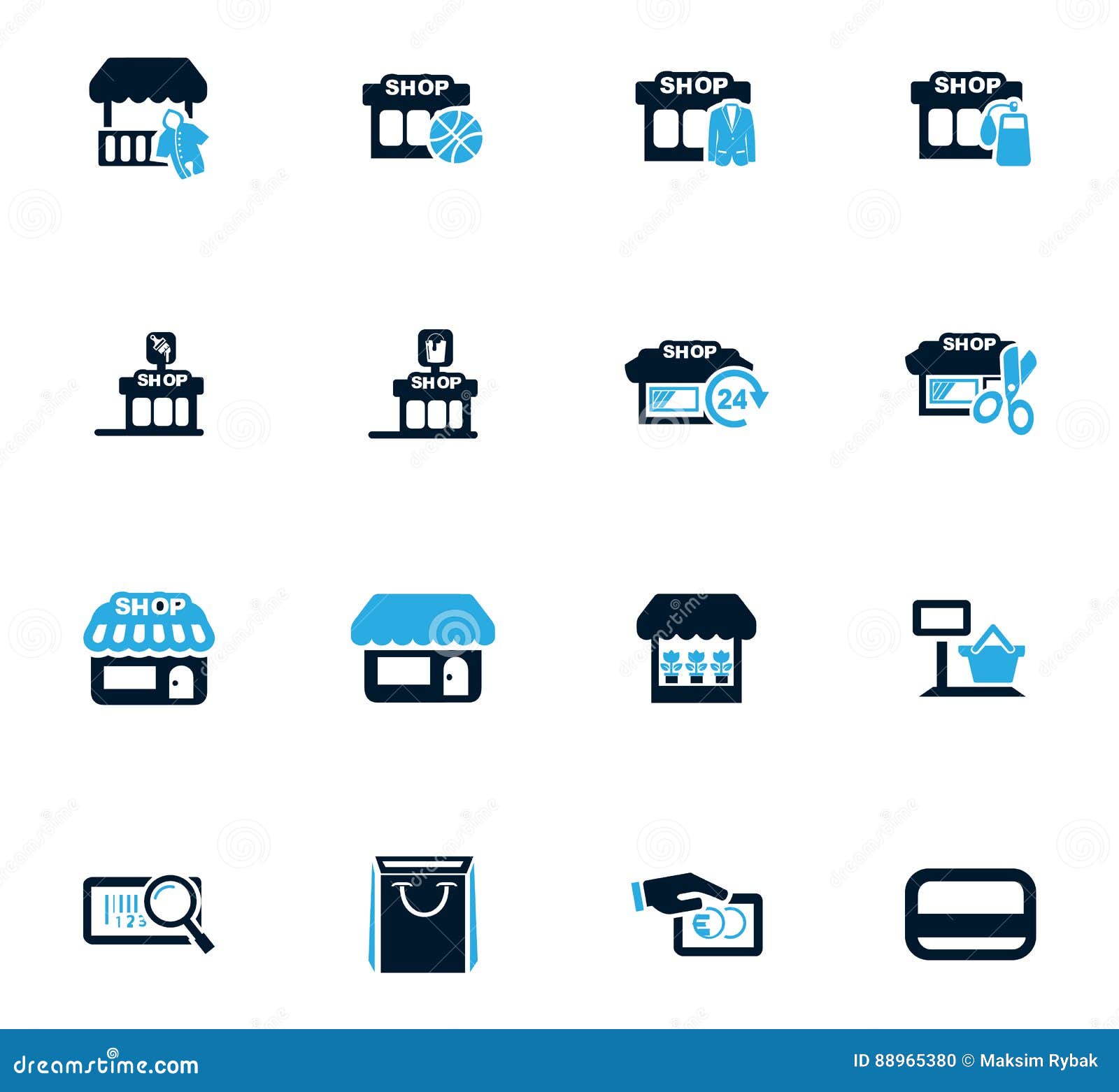 Shop icons set stock illustration. Illustration of delivery - 88965380