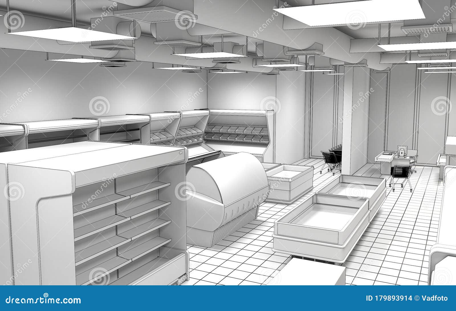 3D Visualization Of A Shop Interior Design Stock Photography ...