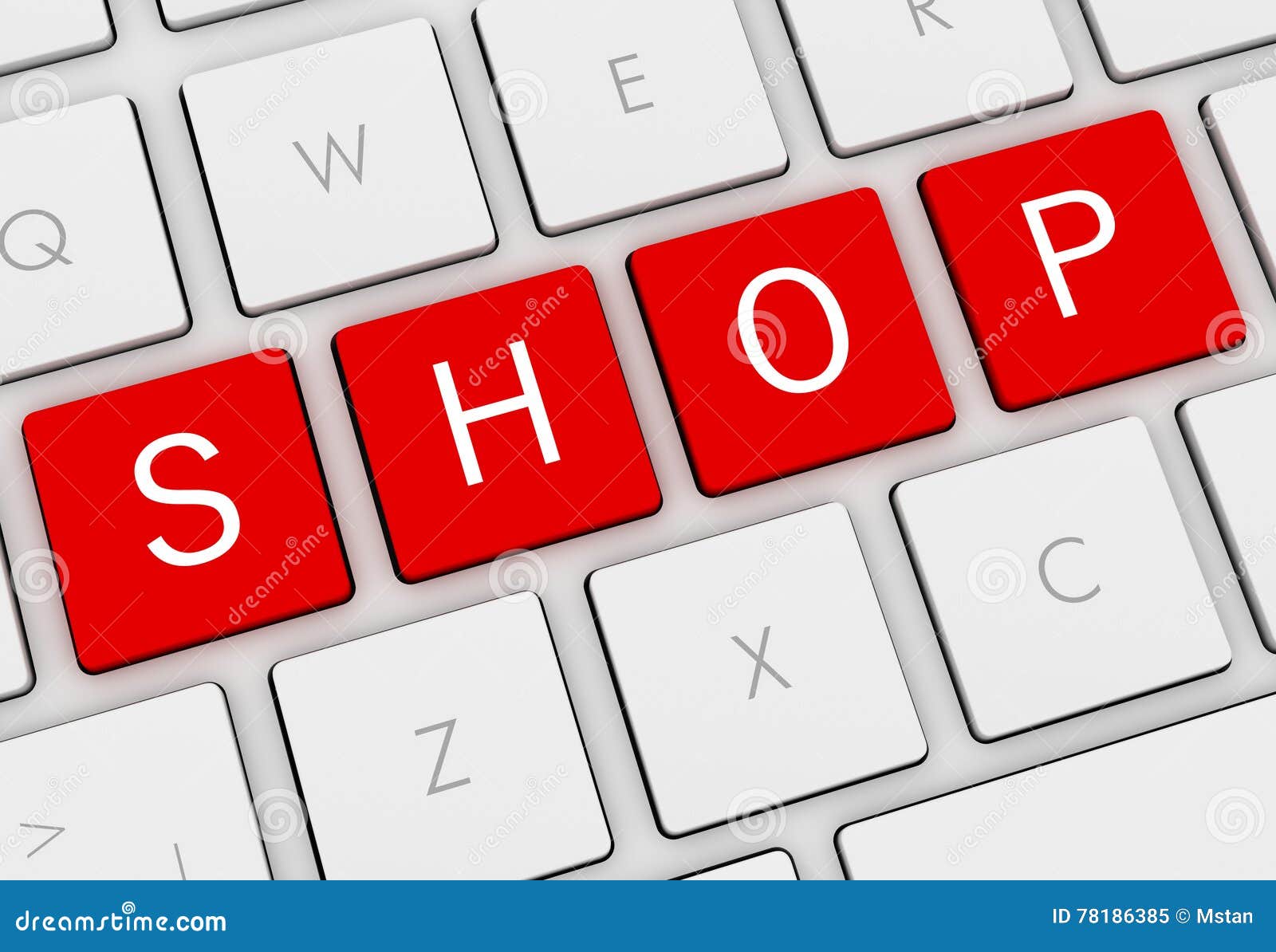 Shop Keyboard Concept 3d Illustration Stock Illustration - Illustration ...