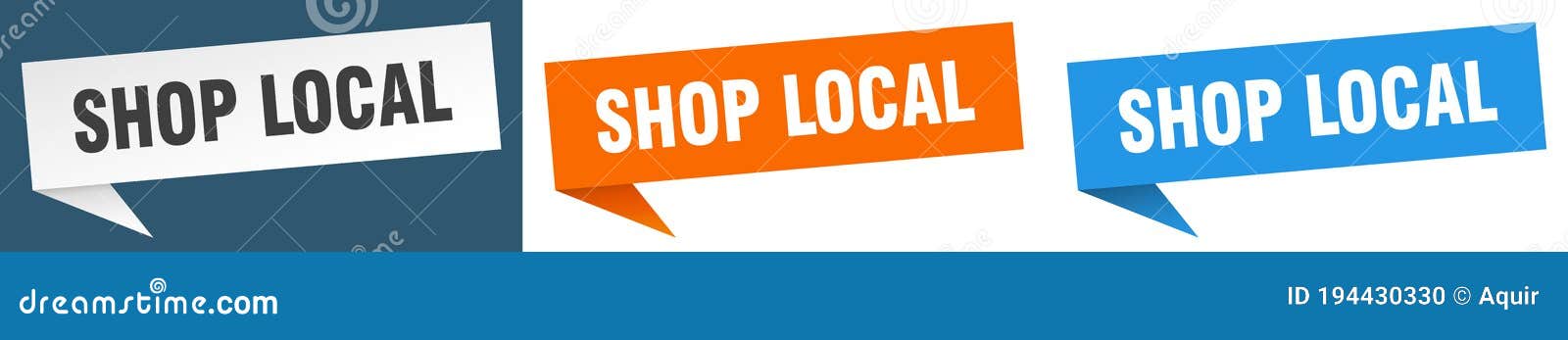 Shop Local Banner. Shop Local Speech Bubble Label Set Stock Vector ...