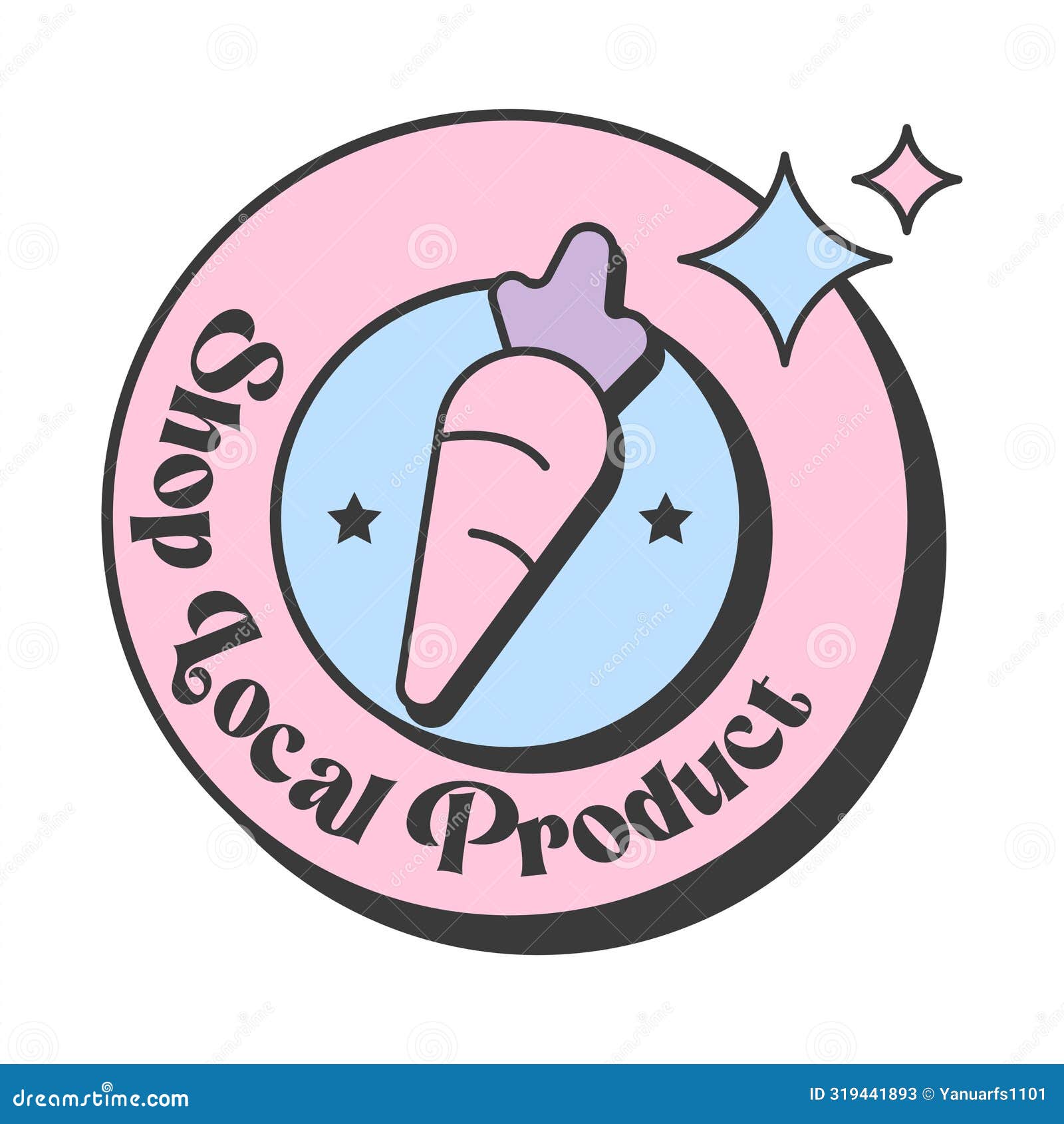 Shop Local Label Banner Design with Fun Color Stock Vector ...