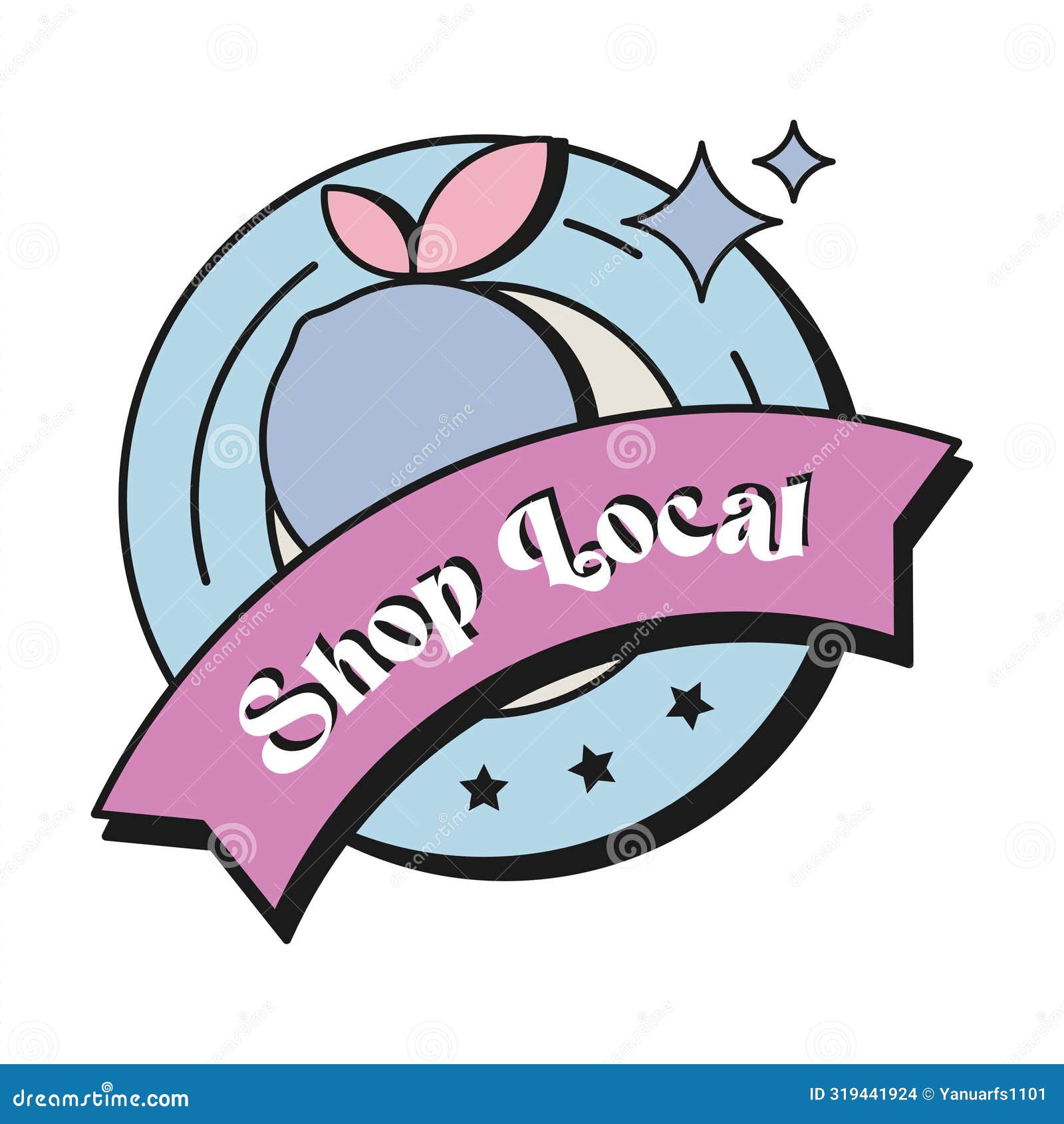 Shop Local Label Banner Design with Fun Color Stock Vector ...