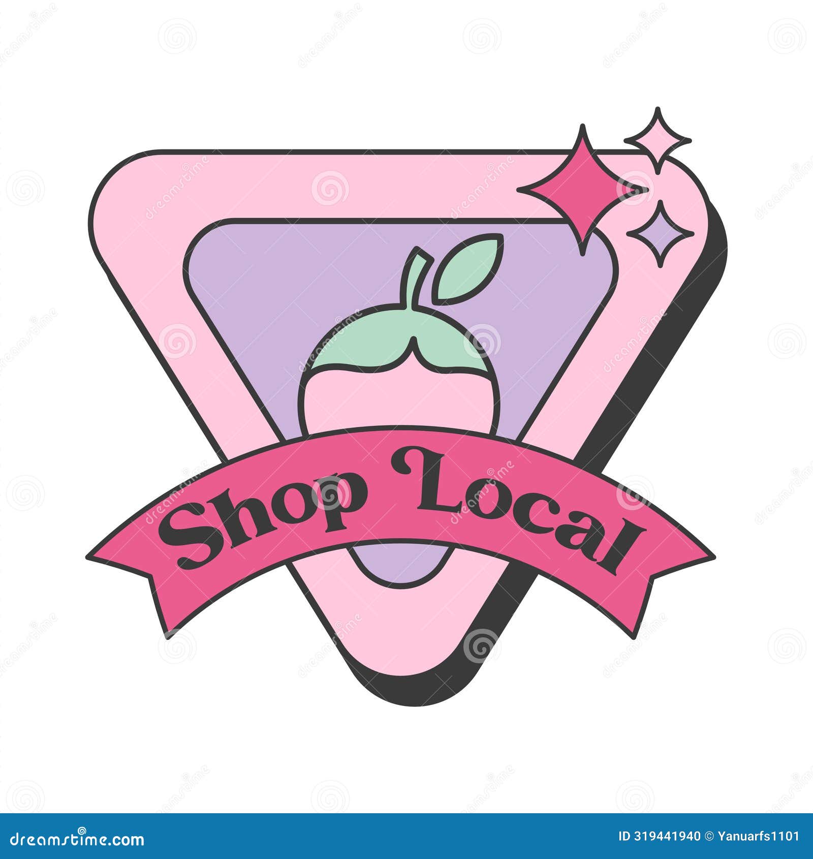 Shop Local Label Banner Design with Fun Color Stock Vector ...