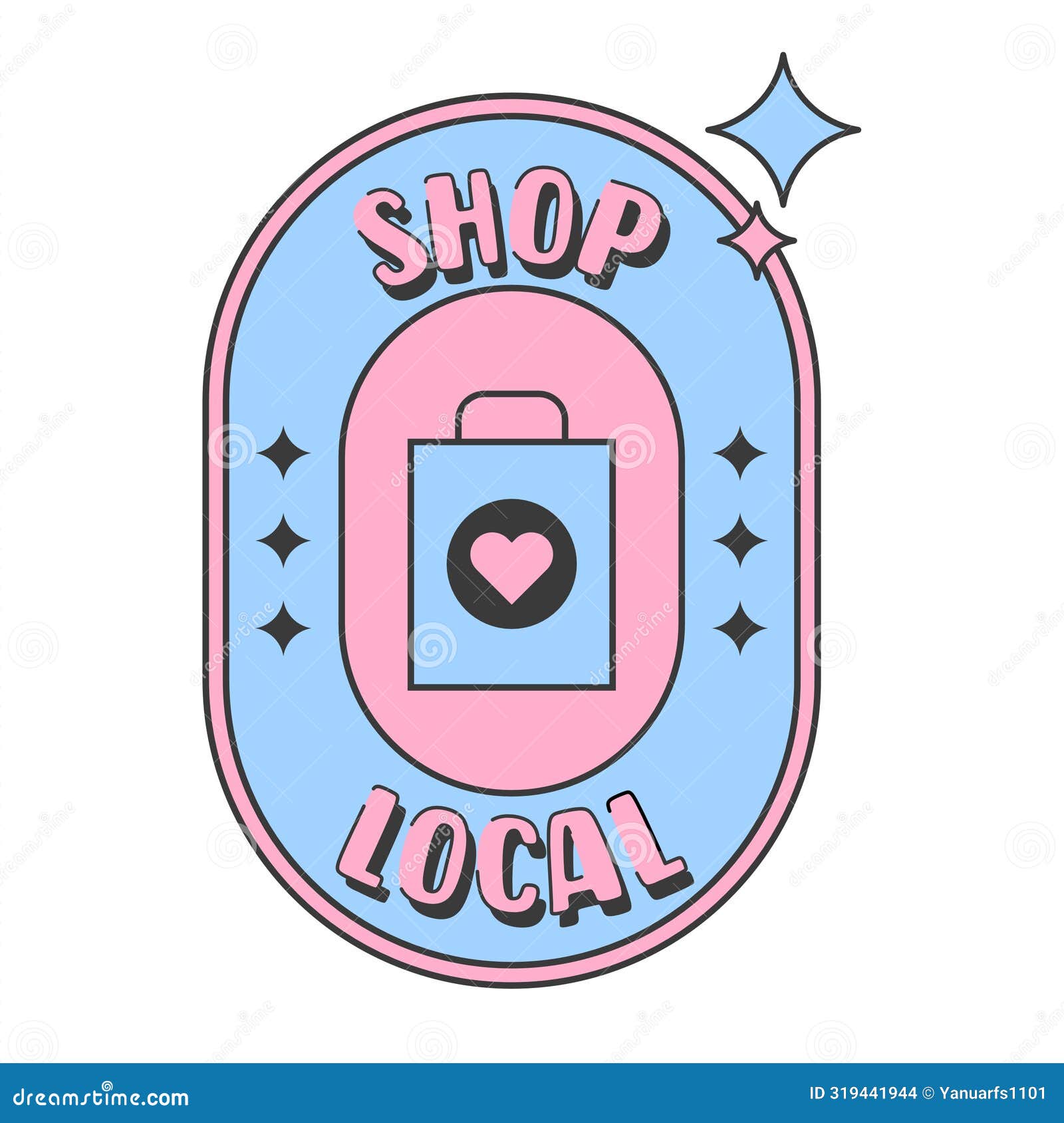 Shop Local Label Banner Design with Fun Color Stock Vector ...