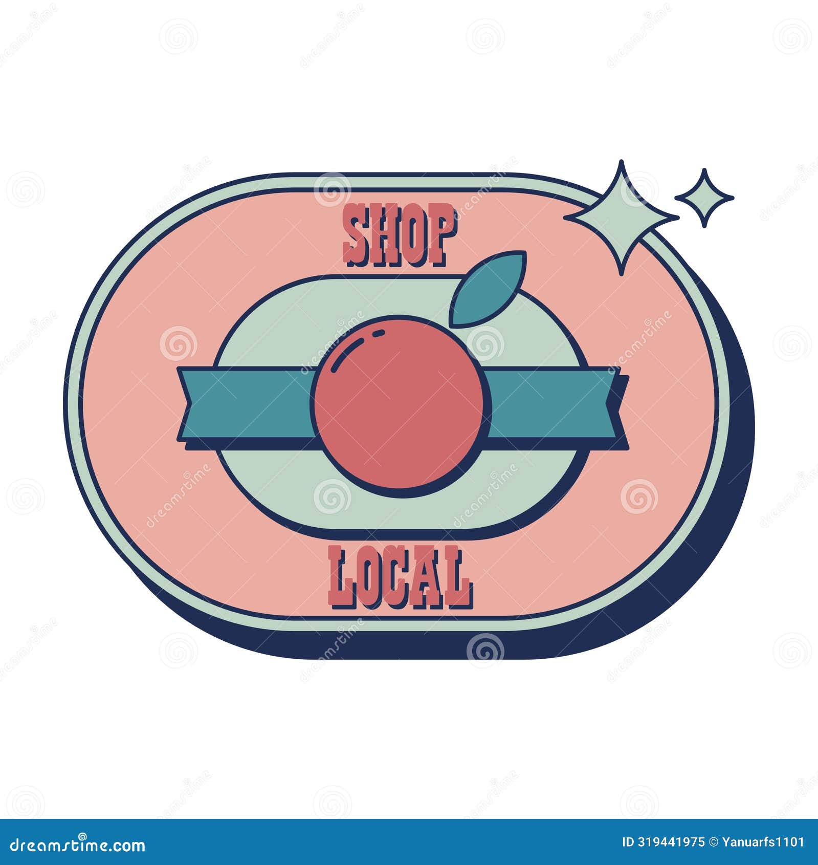 Shop Local Label Banner Design with Fun Color Stock Illustration ...