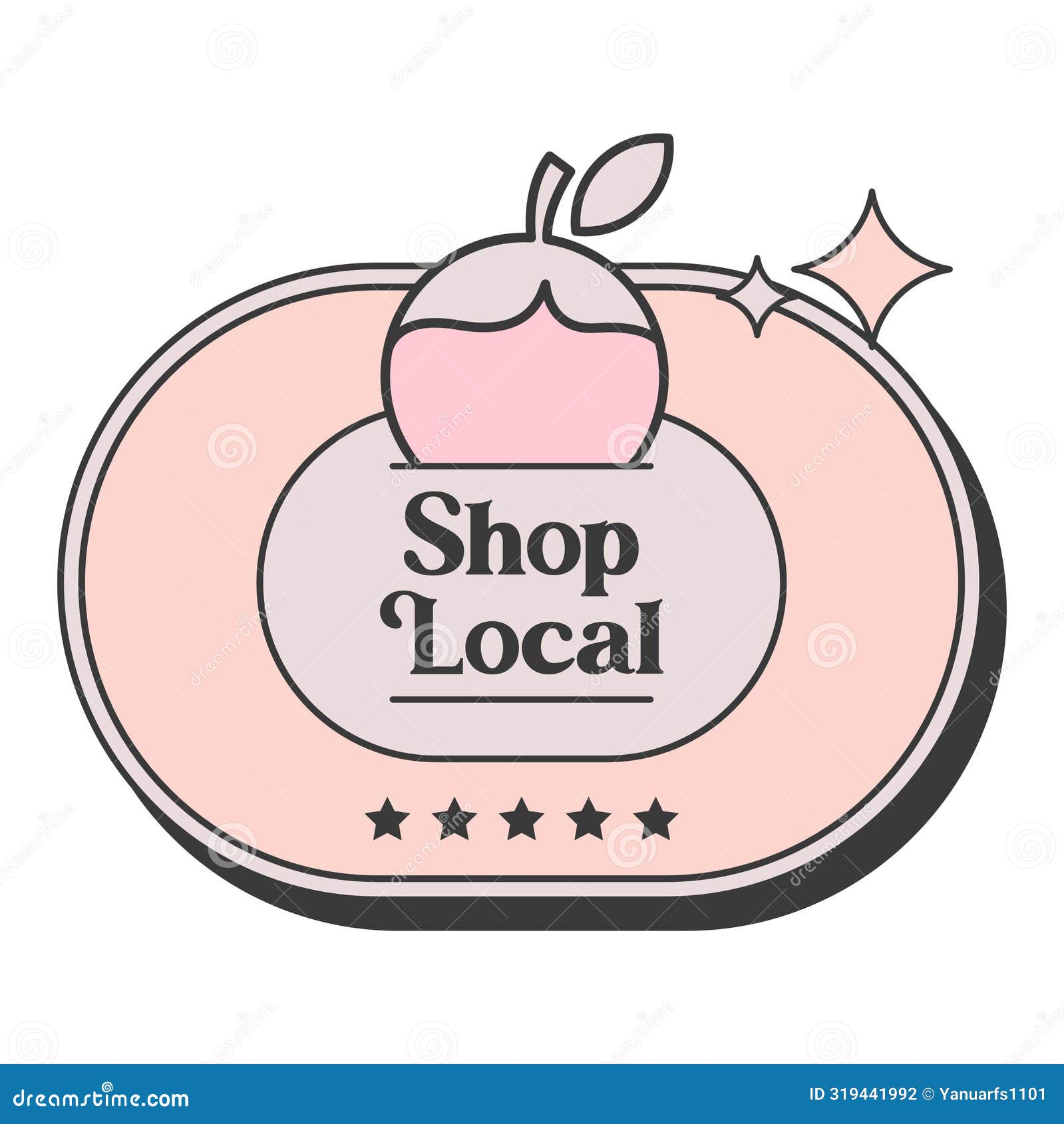 Shop Local Label Banner Design with Fun Color Stock Illustration ...