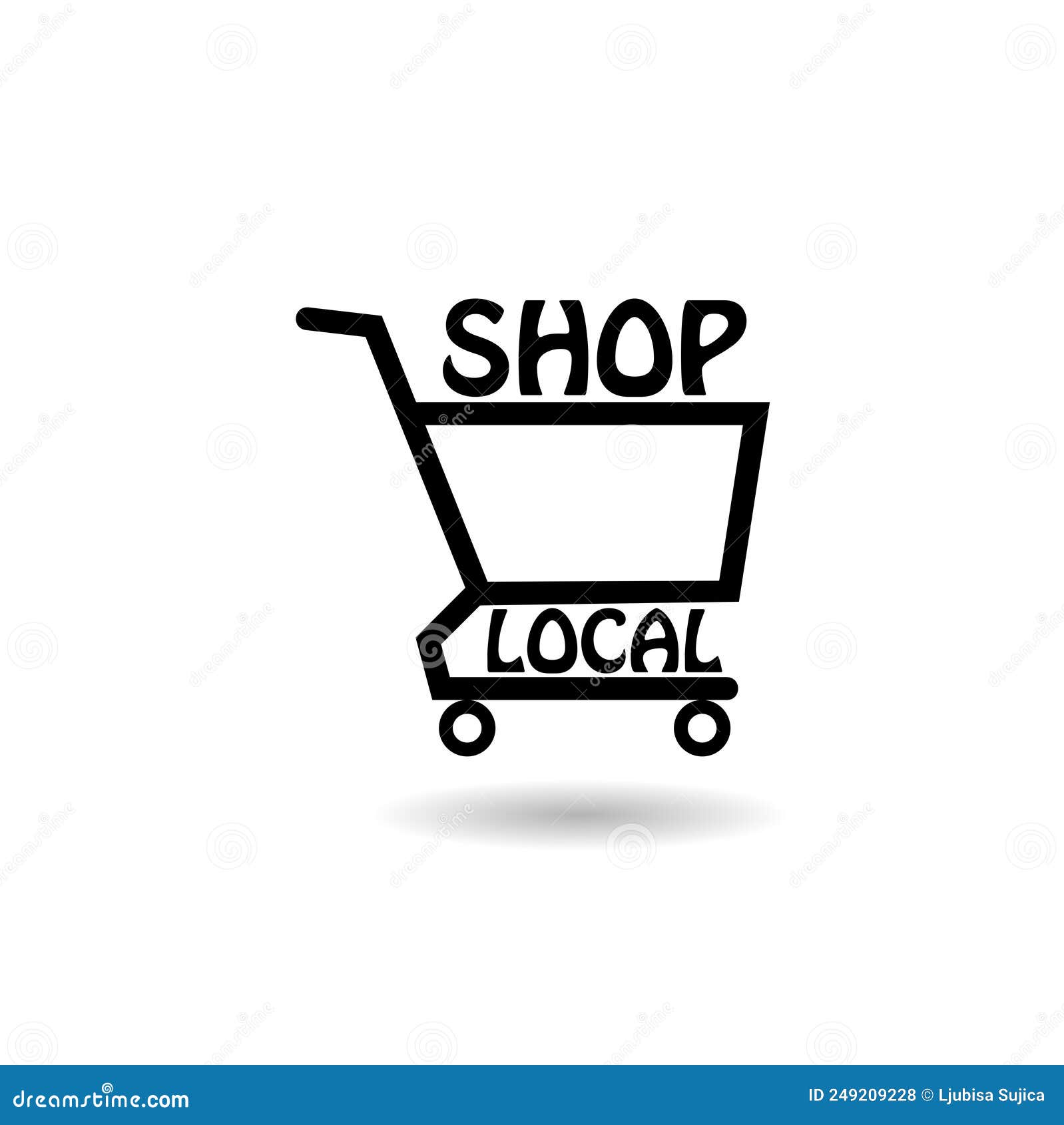 Shop Local Logo with Shadow Stock Vector - Illustration of marketing ...
