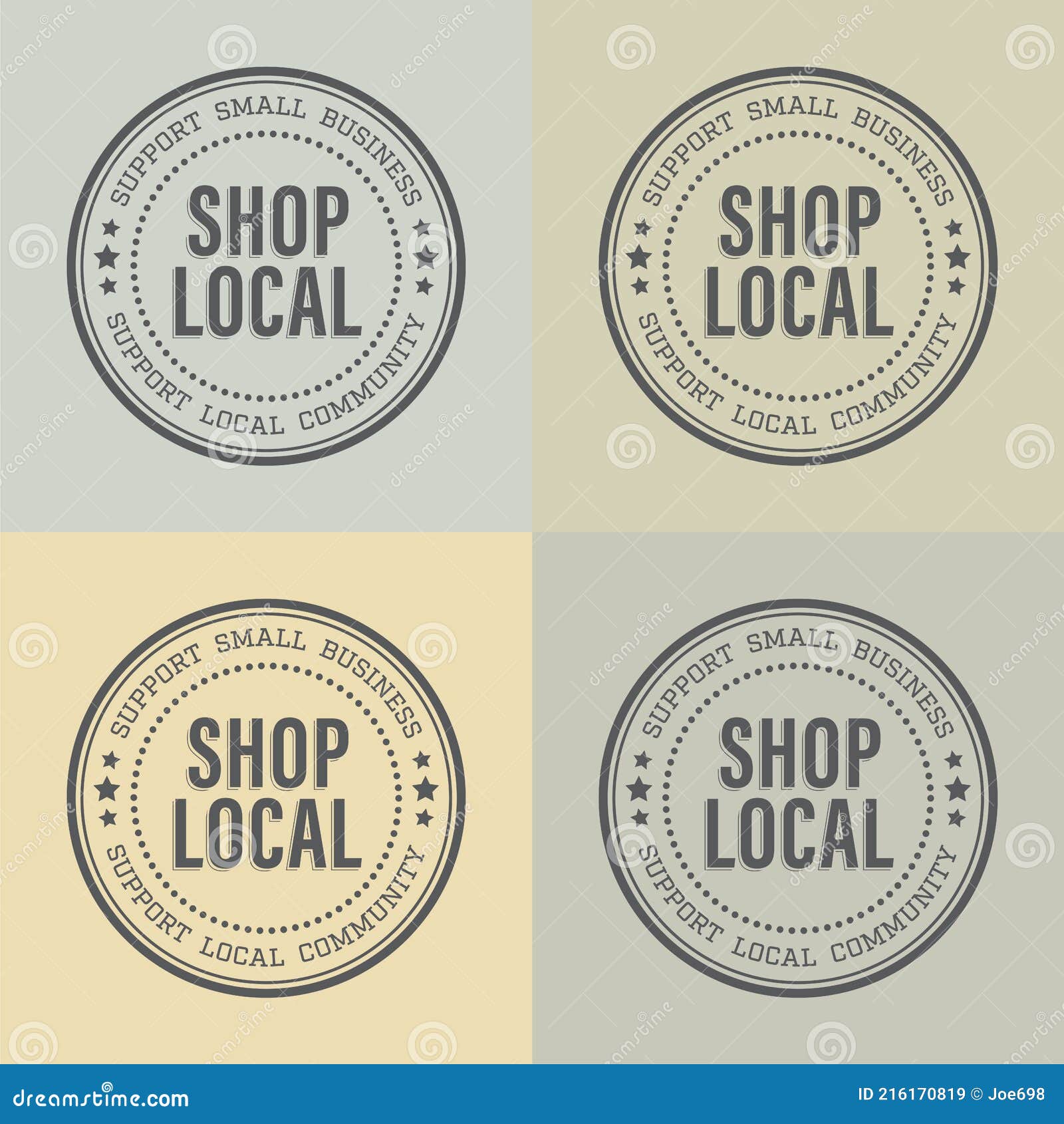Shop Local Vector Icons - Four Color Pack - Small Business Shopping ...