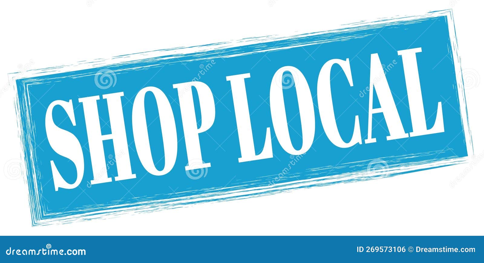SHOP LOCAL Text Written on Blue Stamp Sign Stock Illustration ...