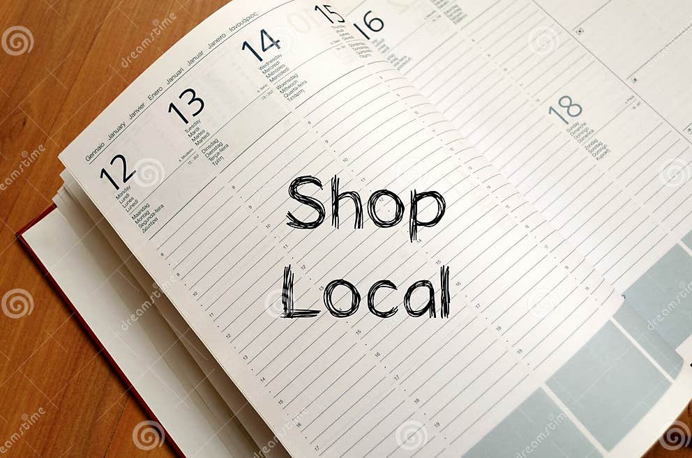 Shop Local Write on Notebook Stock Photo - Image of shop, text: 88513302