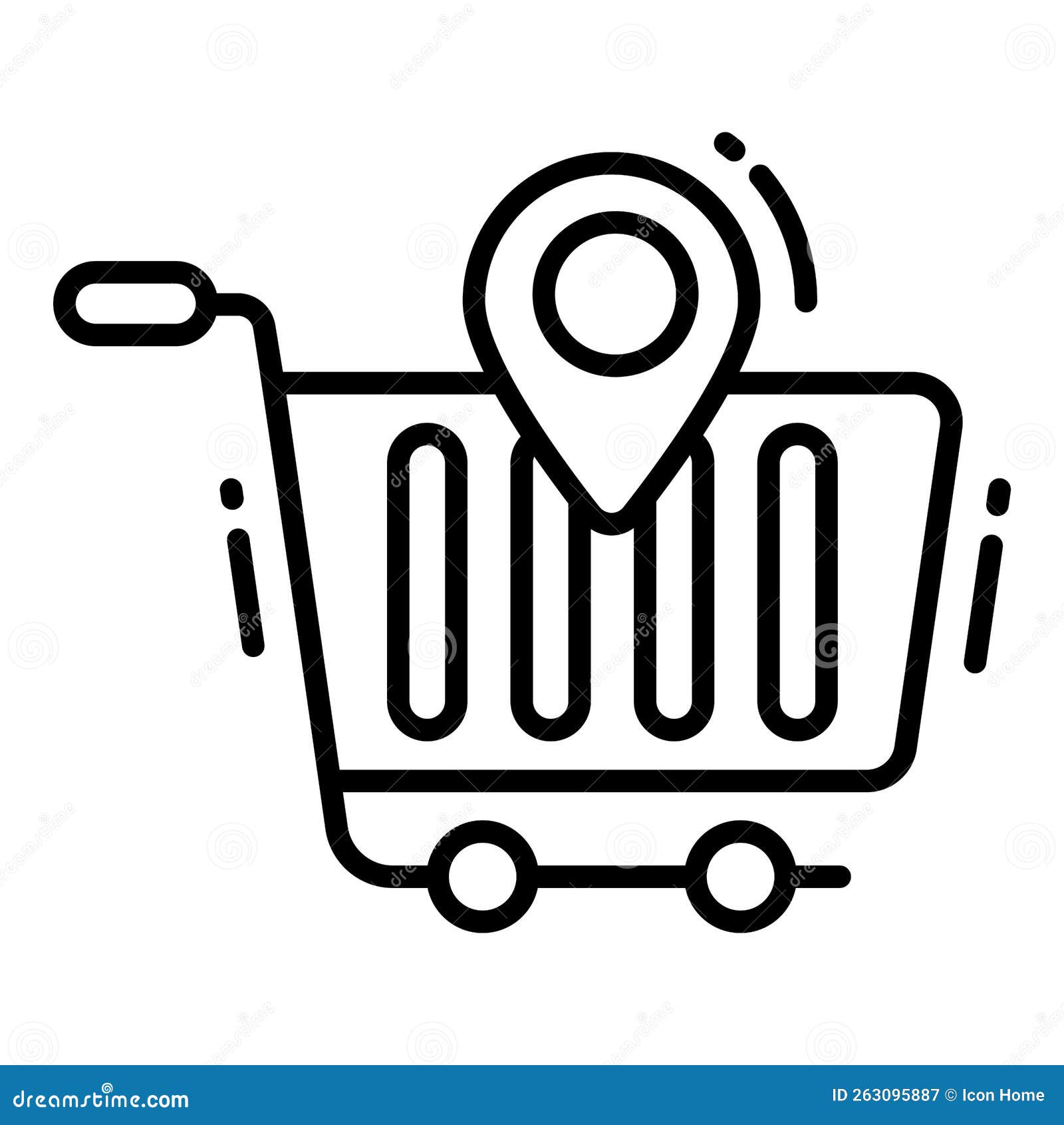 Shop Location Icon Related Map Location and Navigation Line Icon ...