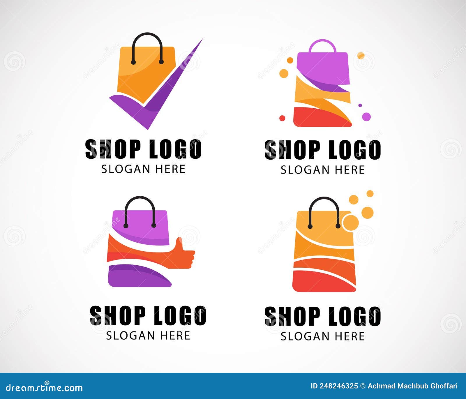Shop Logo Creative Set Design Vector Color Modern Business Icon Stock ...