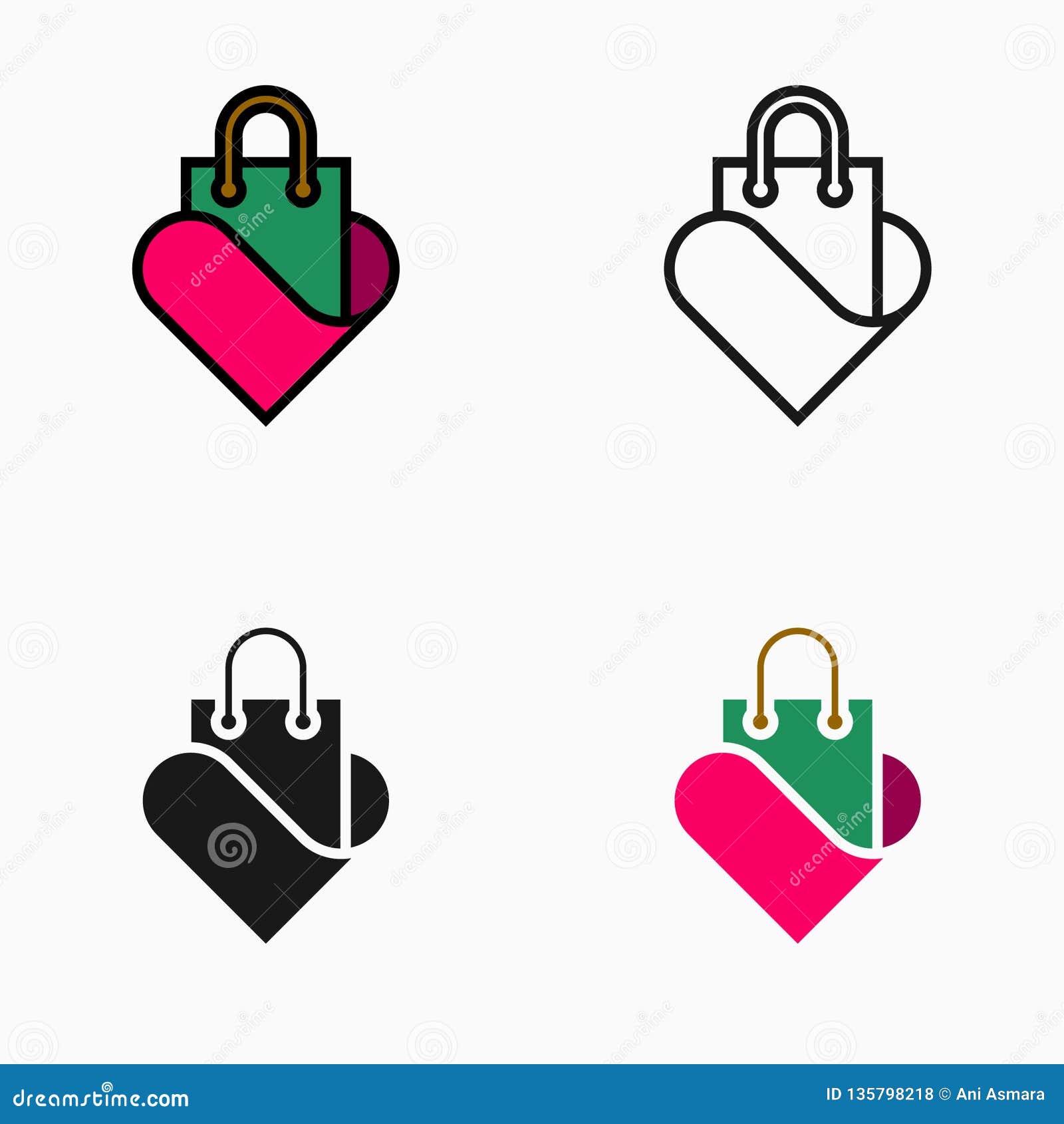 Shop Lover Icon, Symbol or Logo Stock Vector - Illustration of isolated ...
