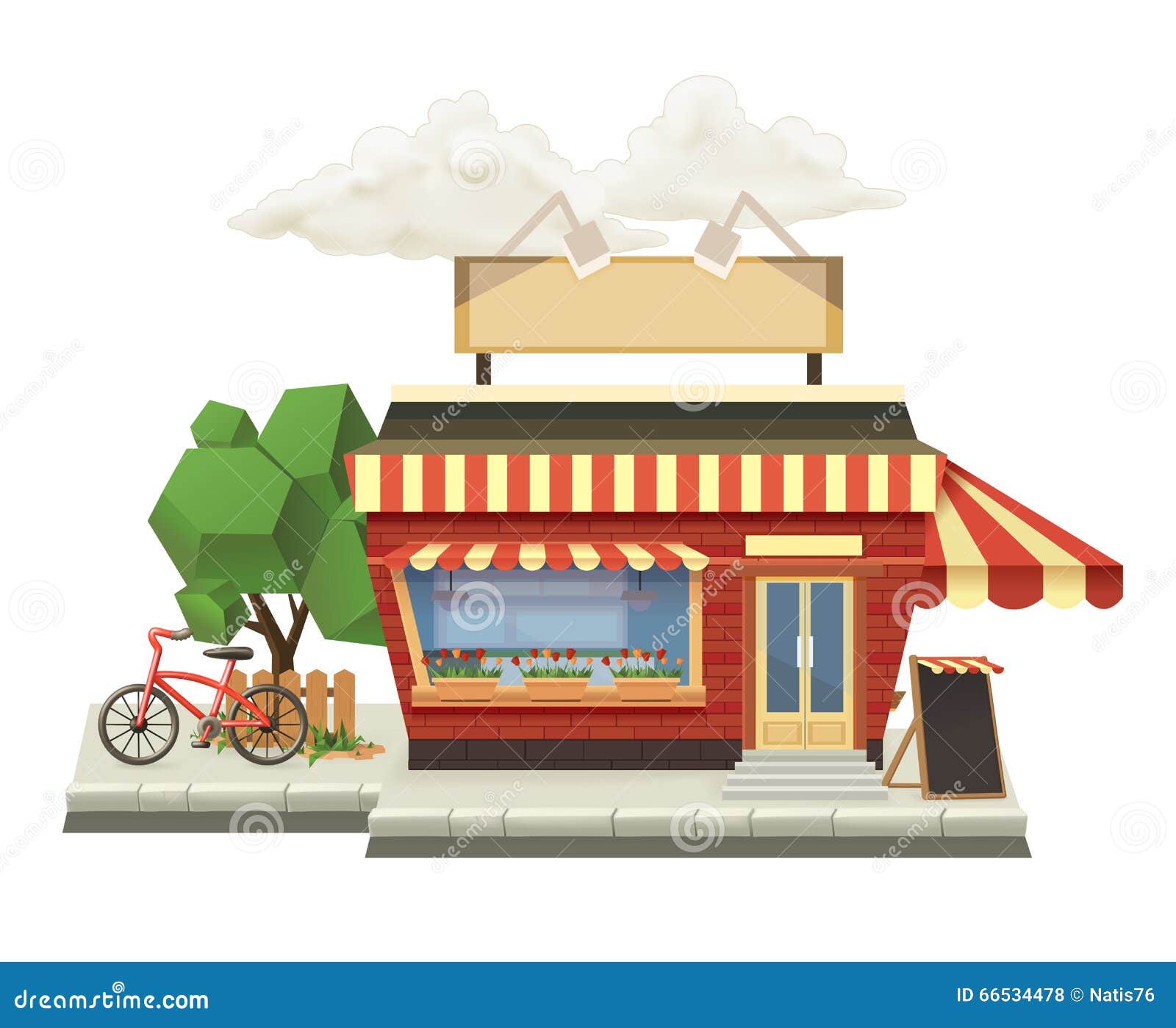 Shop, low poly vector icon stock vector. Illustration of element - 66534478