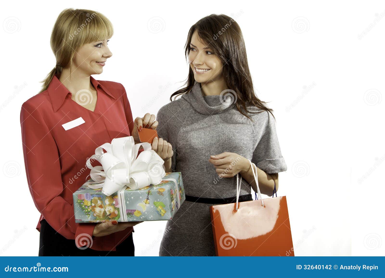 Shop manager and customer stock photo. Image of buyer - 32640142