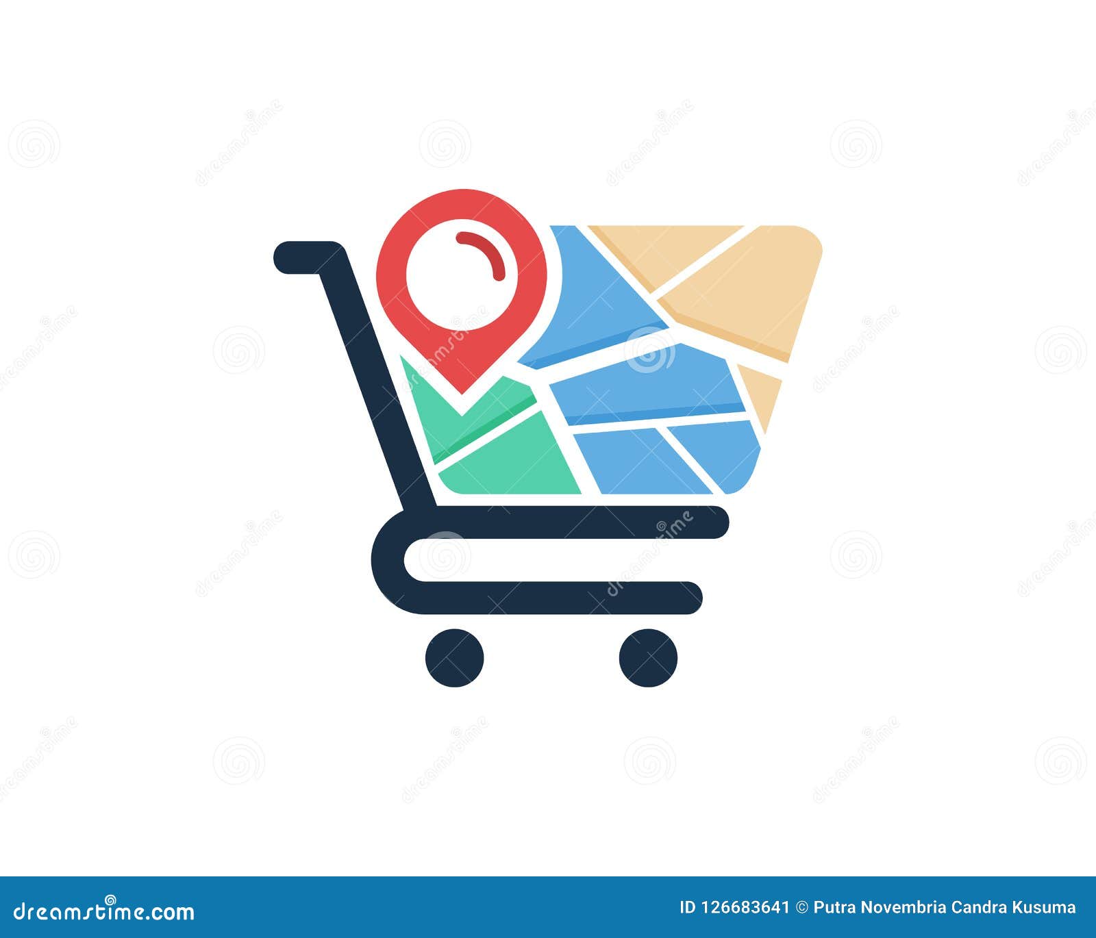 Shop Map Logo Icon Design stock vector. Illustration of design - 126683641