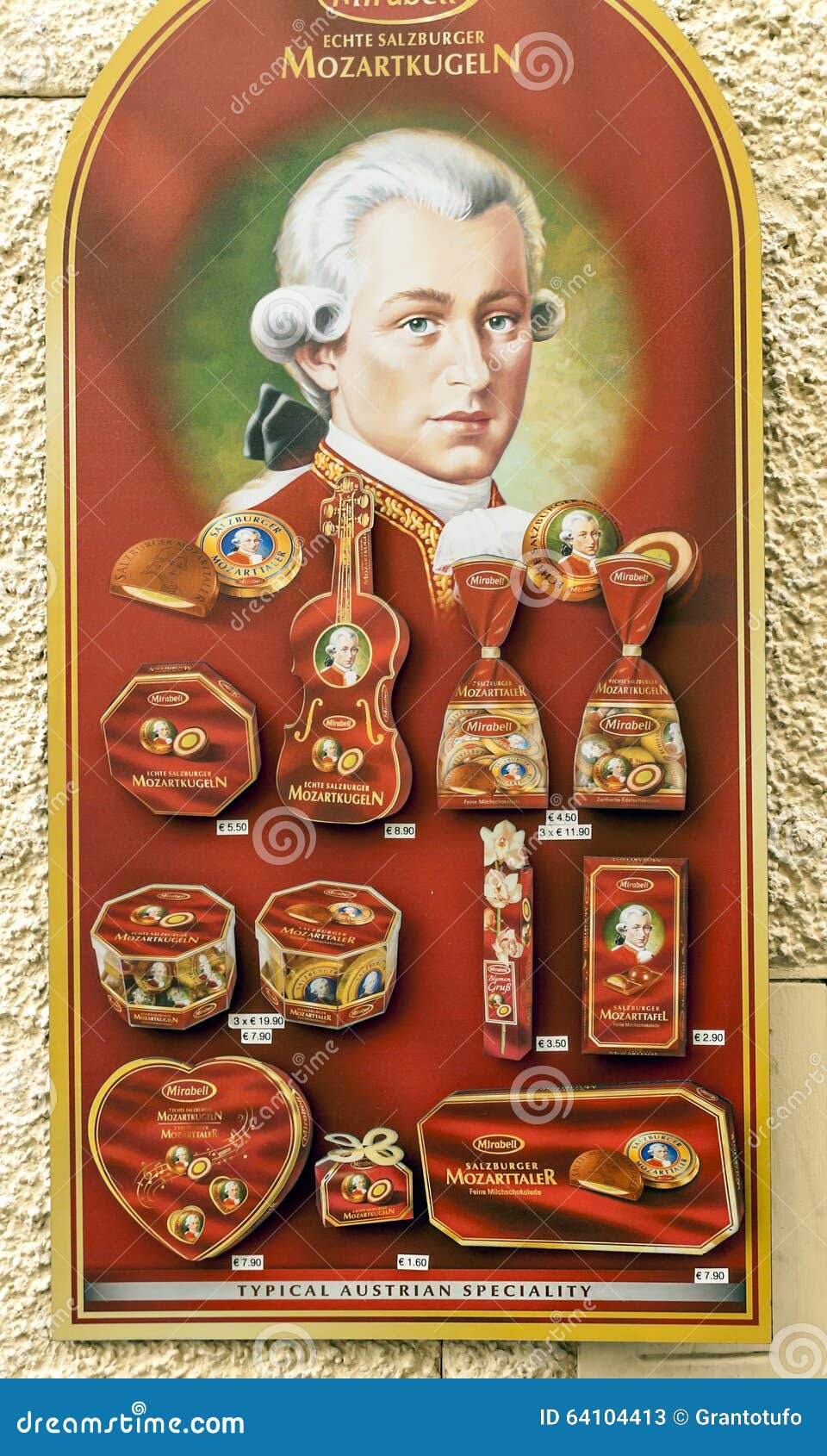 Shop with Mozart chocolate editorial stock photo. Image of cacao - 64104413