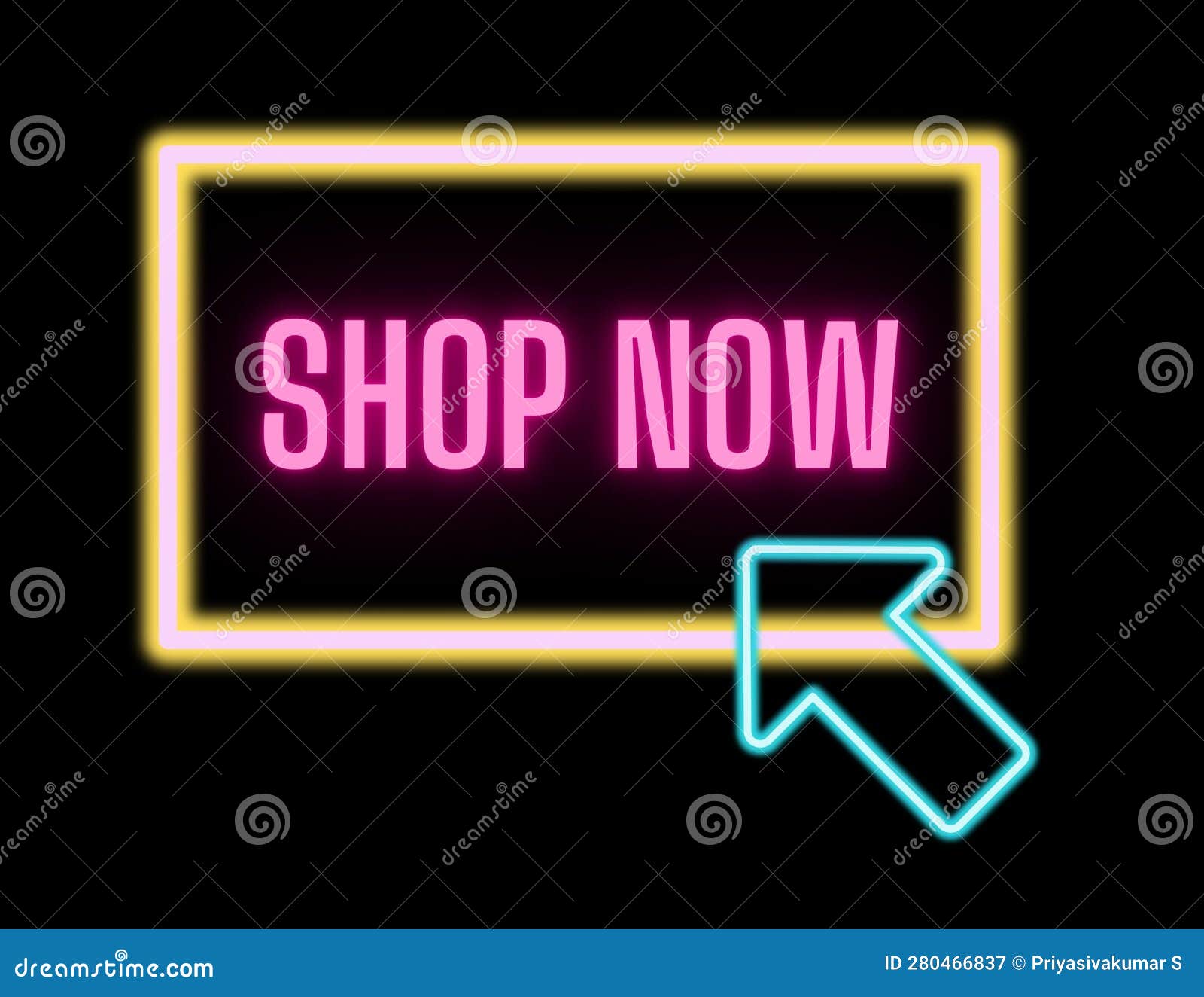 Shop Now Poster with Neon Light Effect Stock Image - Image of banner ...