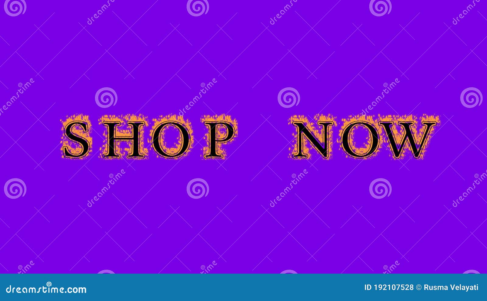 Shop Now Fire Text Effect Violet Background Stock Illustration ...