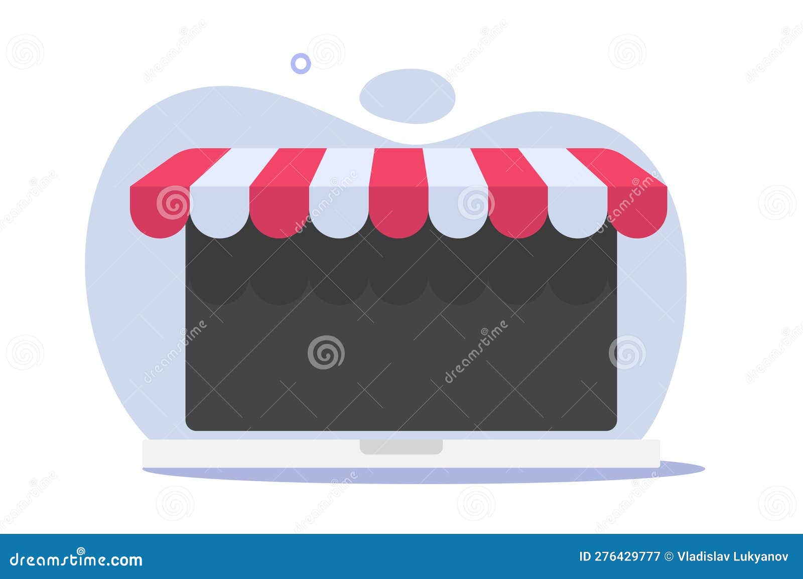 Shop Online Ecommerce Store on Laptop Icon Vector Blank Screen Graphic ...