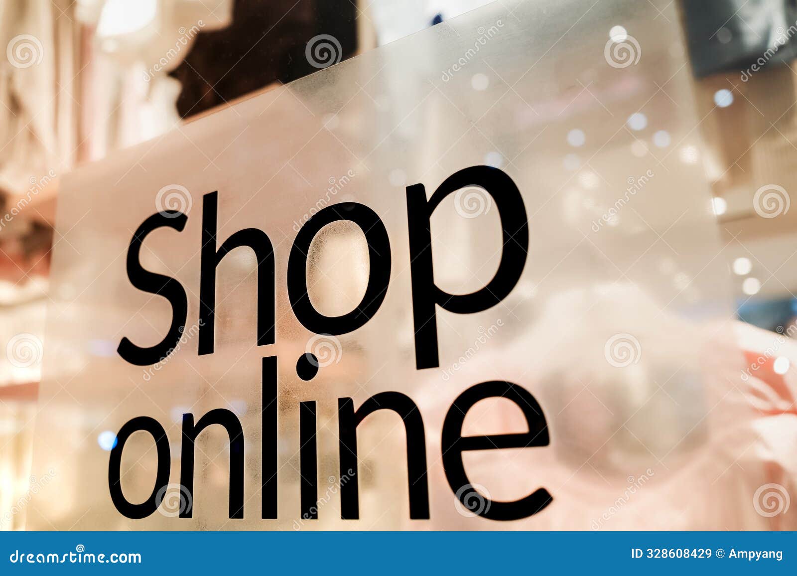 Shop Online Sign Sticker on Fashion Store Display Window Stock Image ...