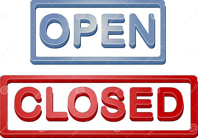 Shop open closed sign stock illustration. Illustration of office - 19420343