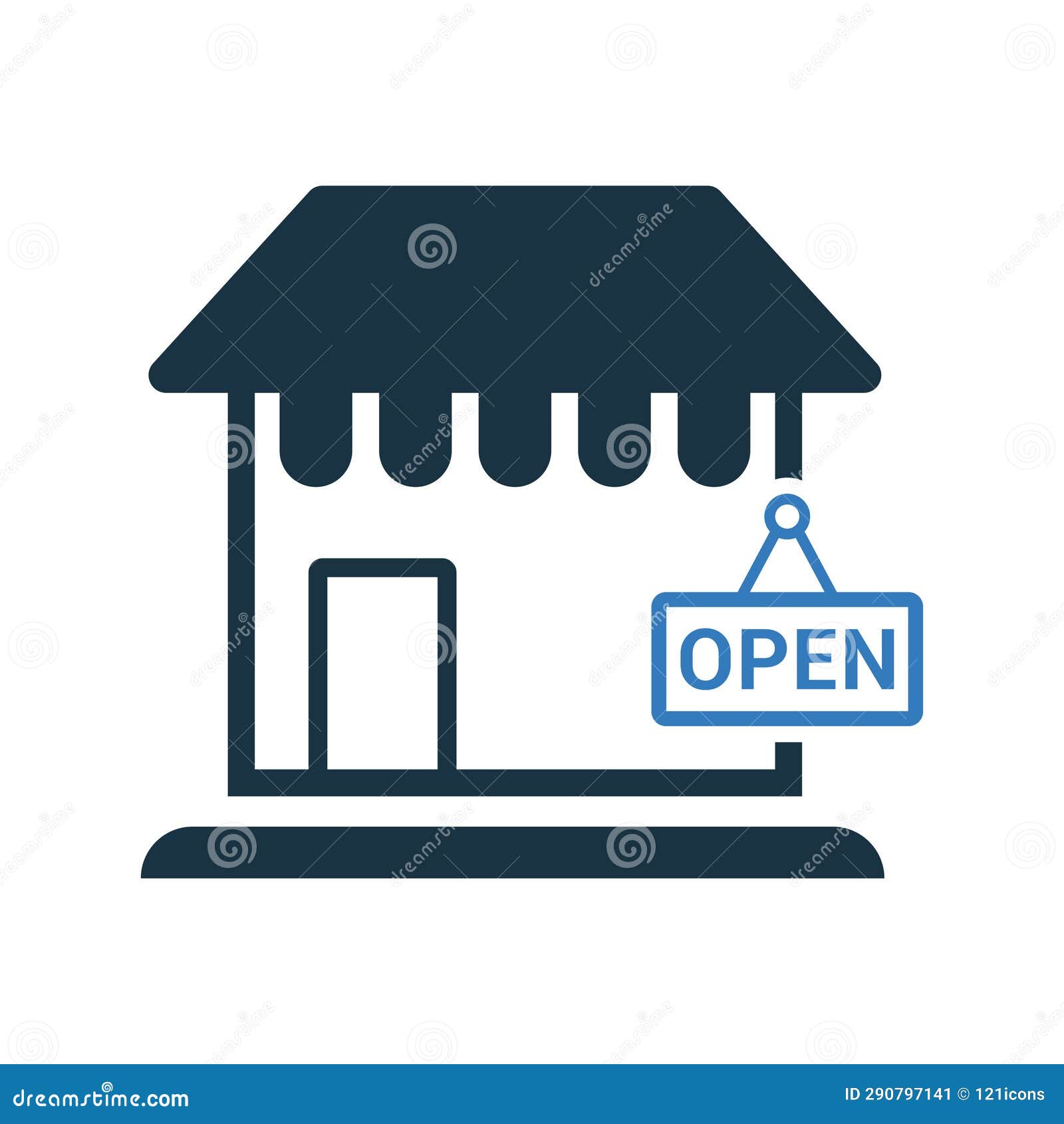 Shop Open icon stock illustration. Illustration of store - 290797141