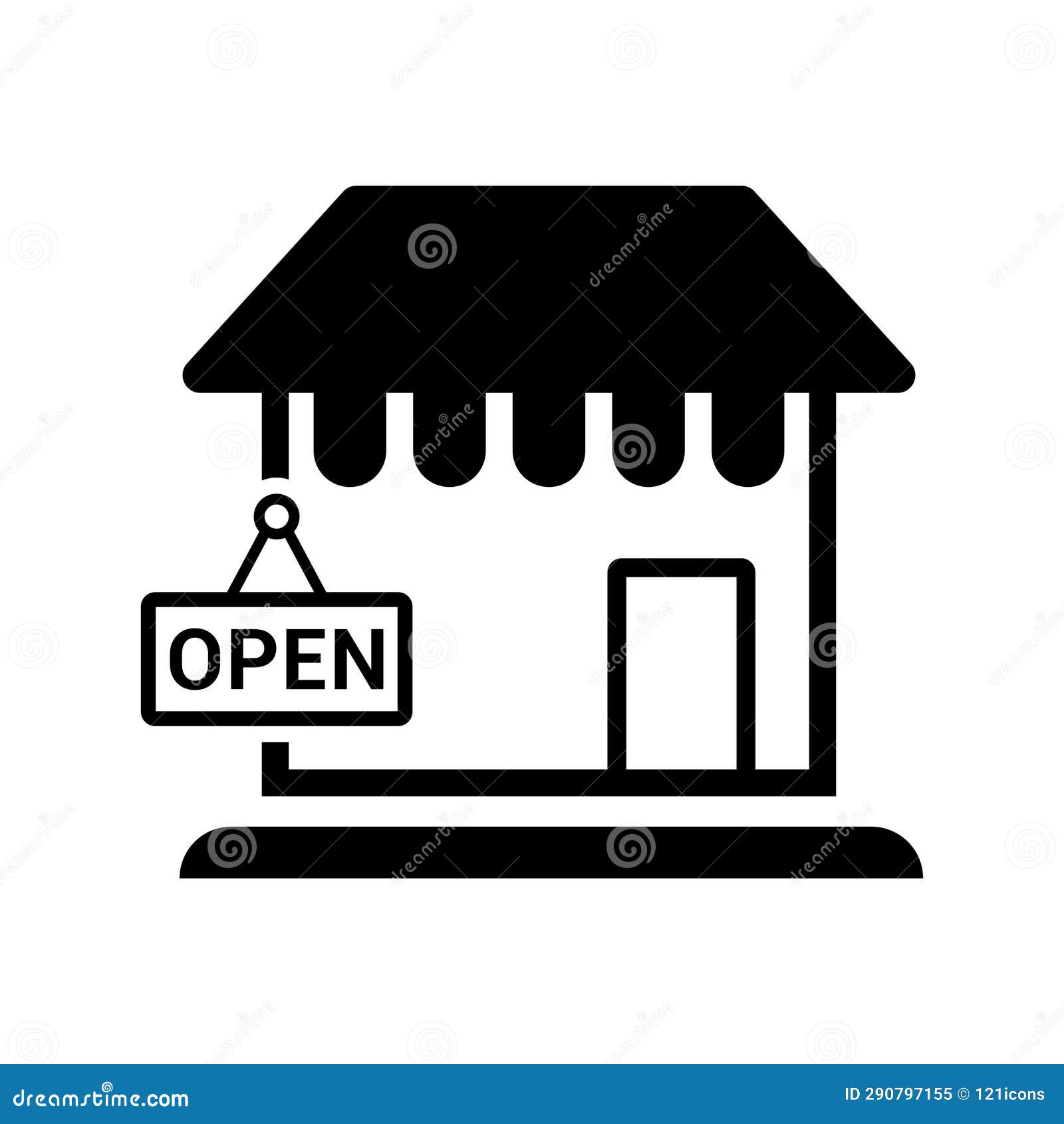 Shop Open icon stock illustration. Illustration of shop - 290797155