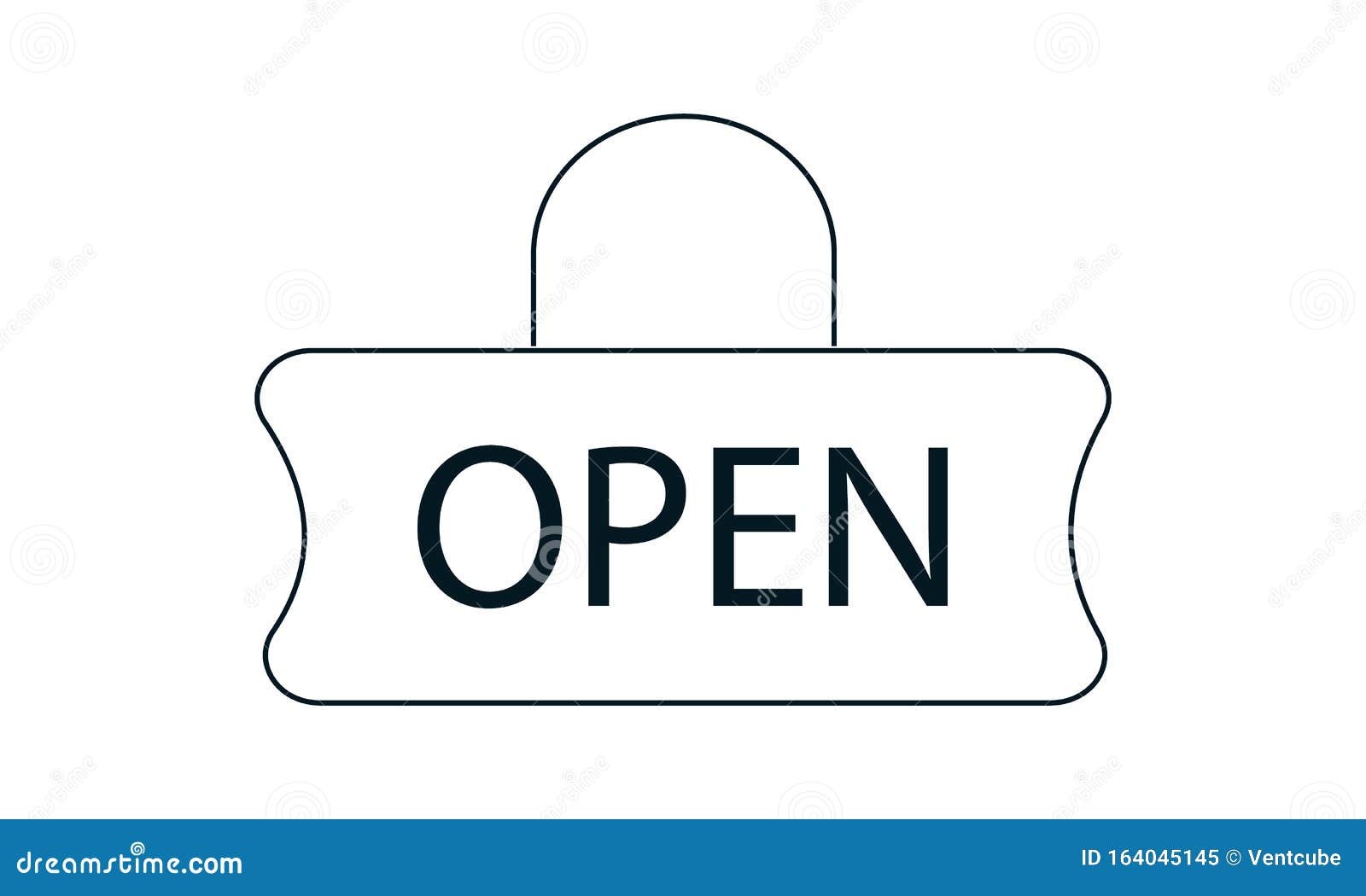 Shop Open Icon on White Background. Stock Vector - Illustration of ...