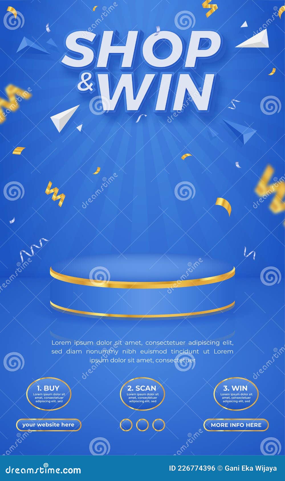 Shop and Win Invitation Contest Poster Template Stock Vector ...