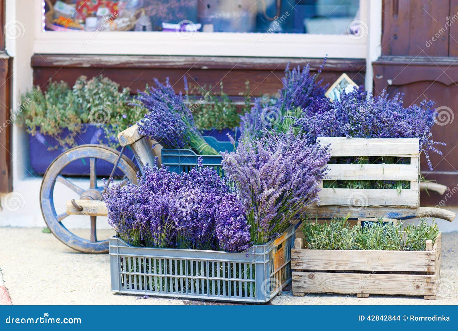 Shop in Provence Decorated with Lavender and Vintage Things. Stock ...