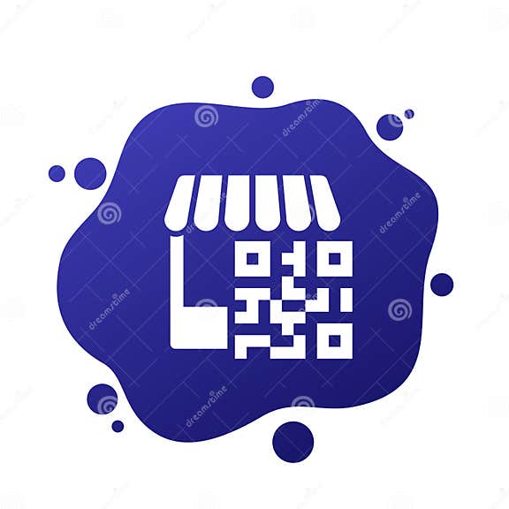 Shop with QR Code Icon, Vector Stock Illustration - Illustration of ...
