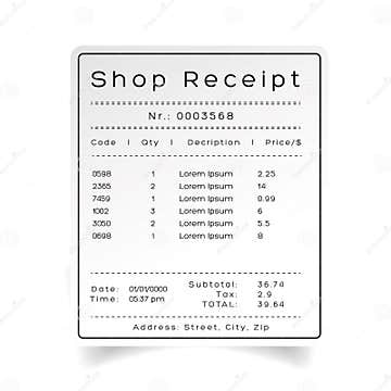 Shop Receipt Template Vector Stock Vector - Illustration of vector ...
