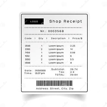 Shop Receipt Template Vector Stock Vector - Illustration of business ...
